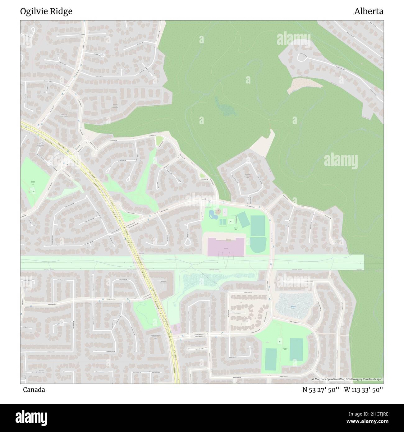 Ogilvie Ridge, Kanada, Alberta, N 53 27' 50'', W 113 33' 50'', Karte ...