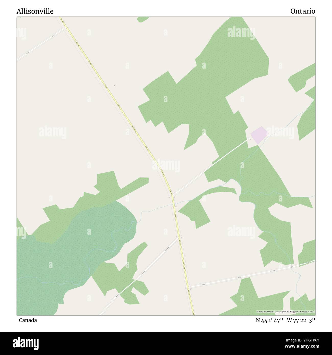 Allisonville, Kanada, Ontario, N 44 1' 47'', W 77 22' 3'', map ...