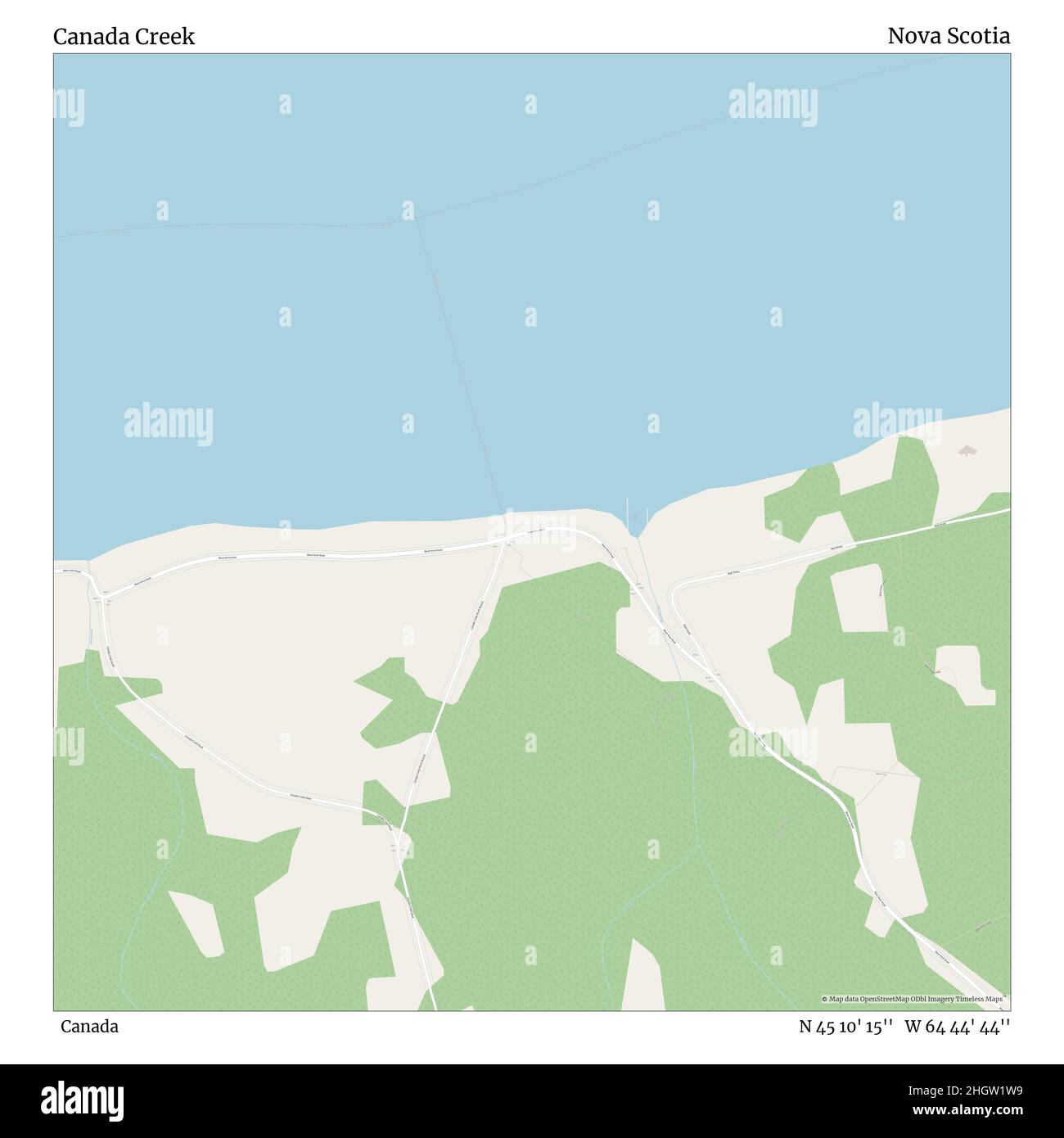 Canada Creek, Canada, Nova Scotia, N 45 10' 15'', W 64 44' 44'', map ...