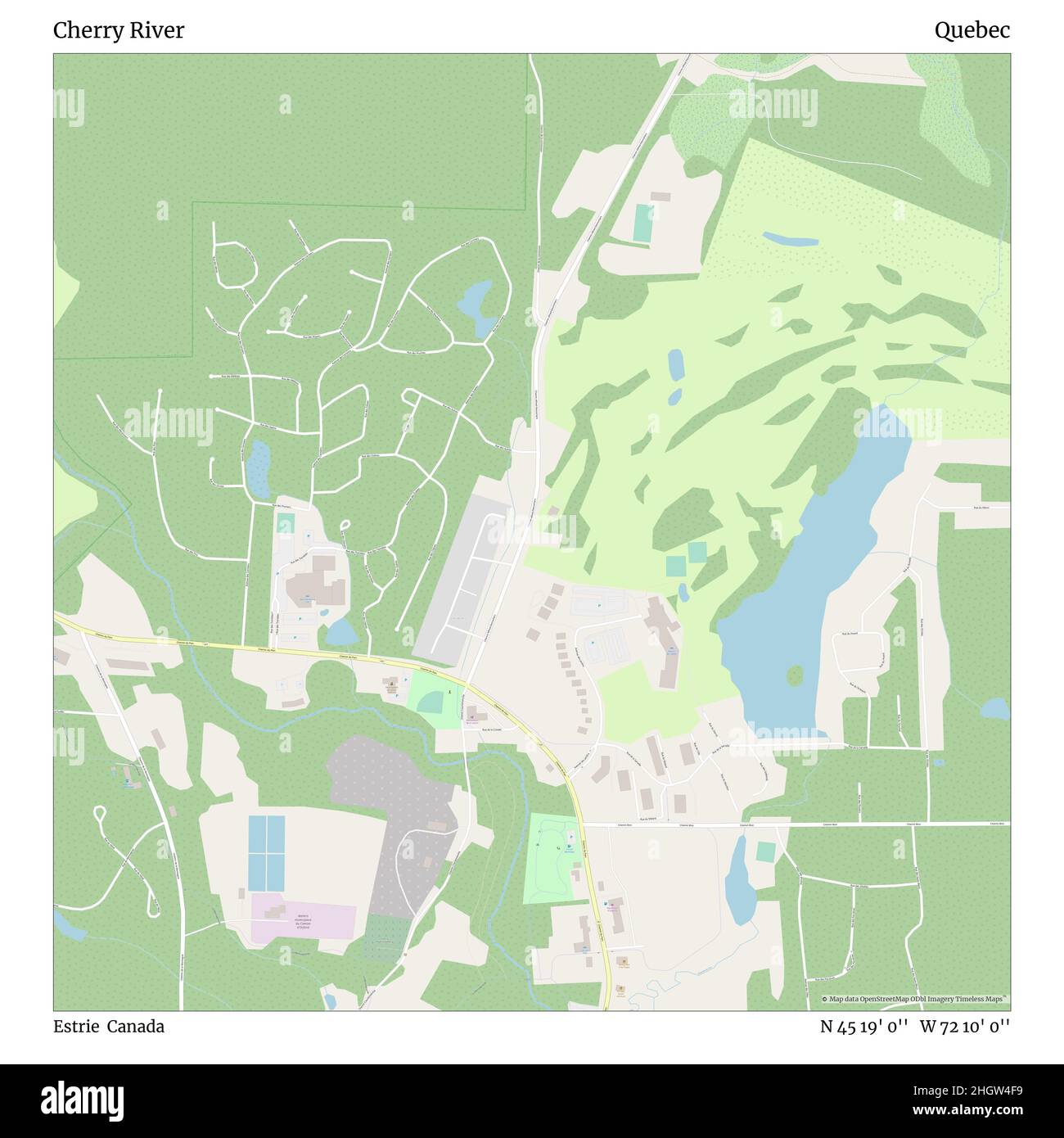 Cherry River, Estrie, Kanada, Quebec, N 45 19' 0'', W 72 10' 0'', Karte ...