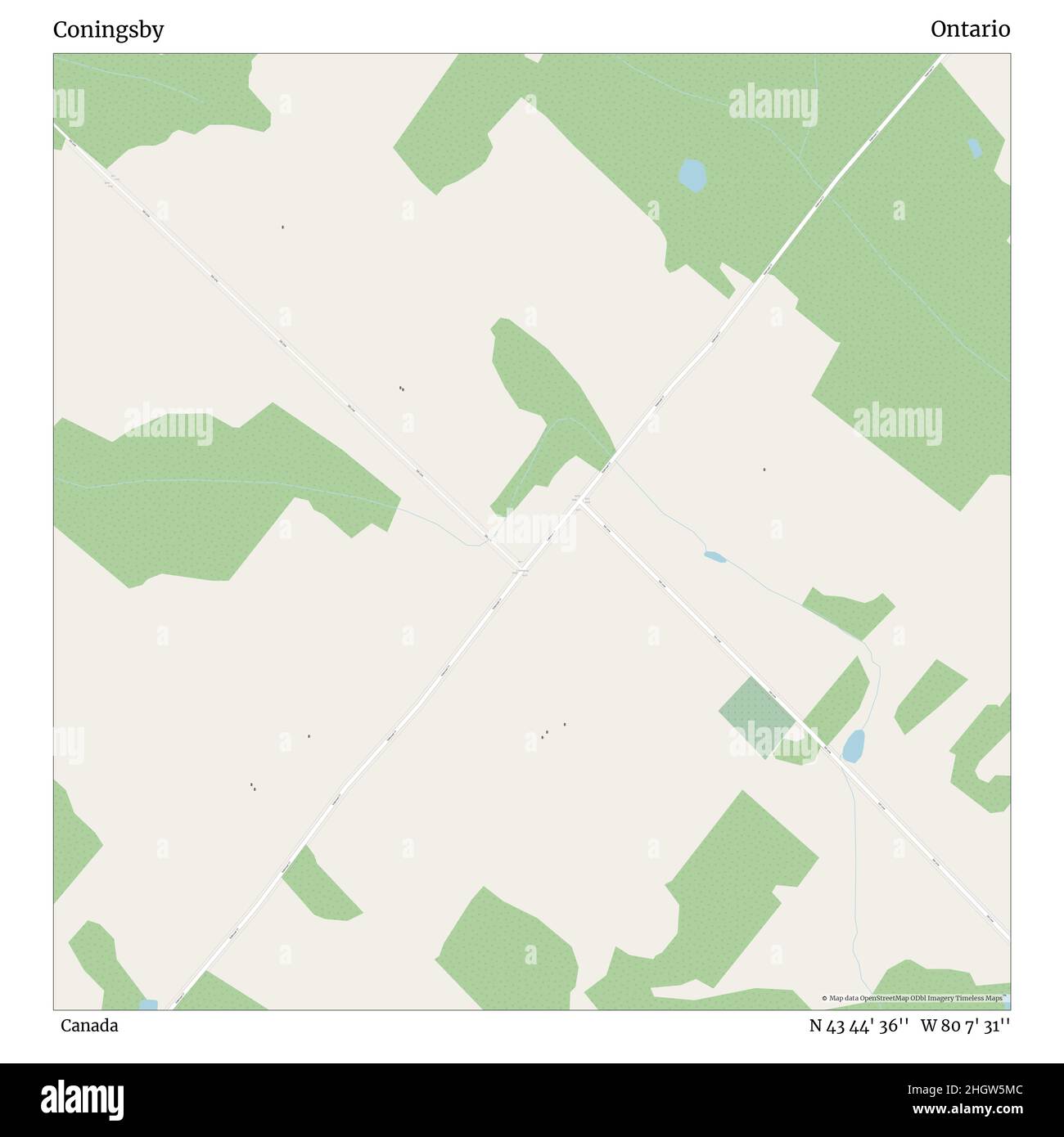 Coningsby, Canada, Ontario, N 43 44' 36'', W 80 7' 31'', map, Timeless ...