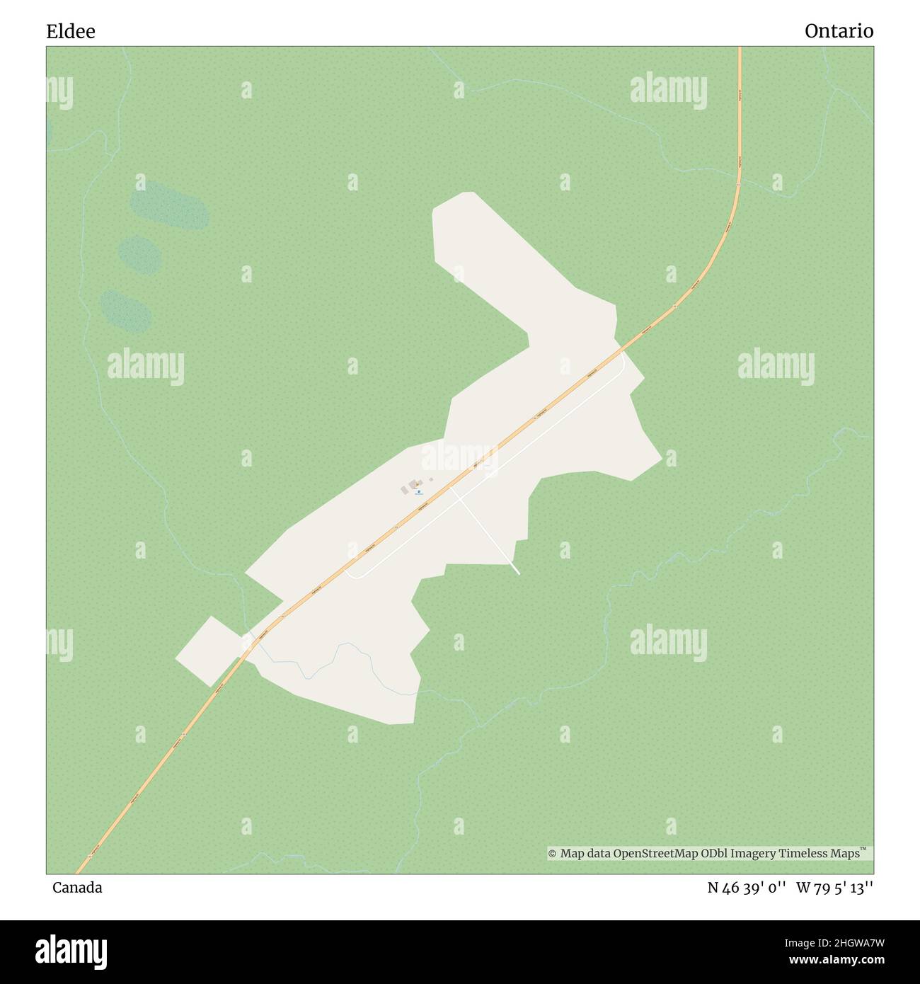 ELDEE, Kanada, Ontario, N 46 39' 0'', W 79 5' 13'', map, Timeless Map ...