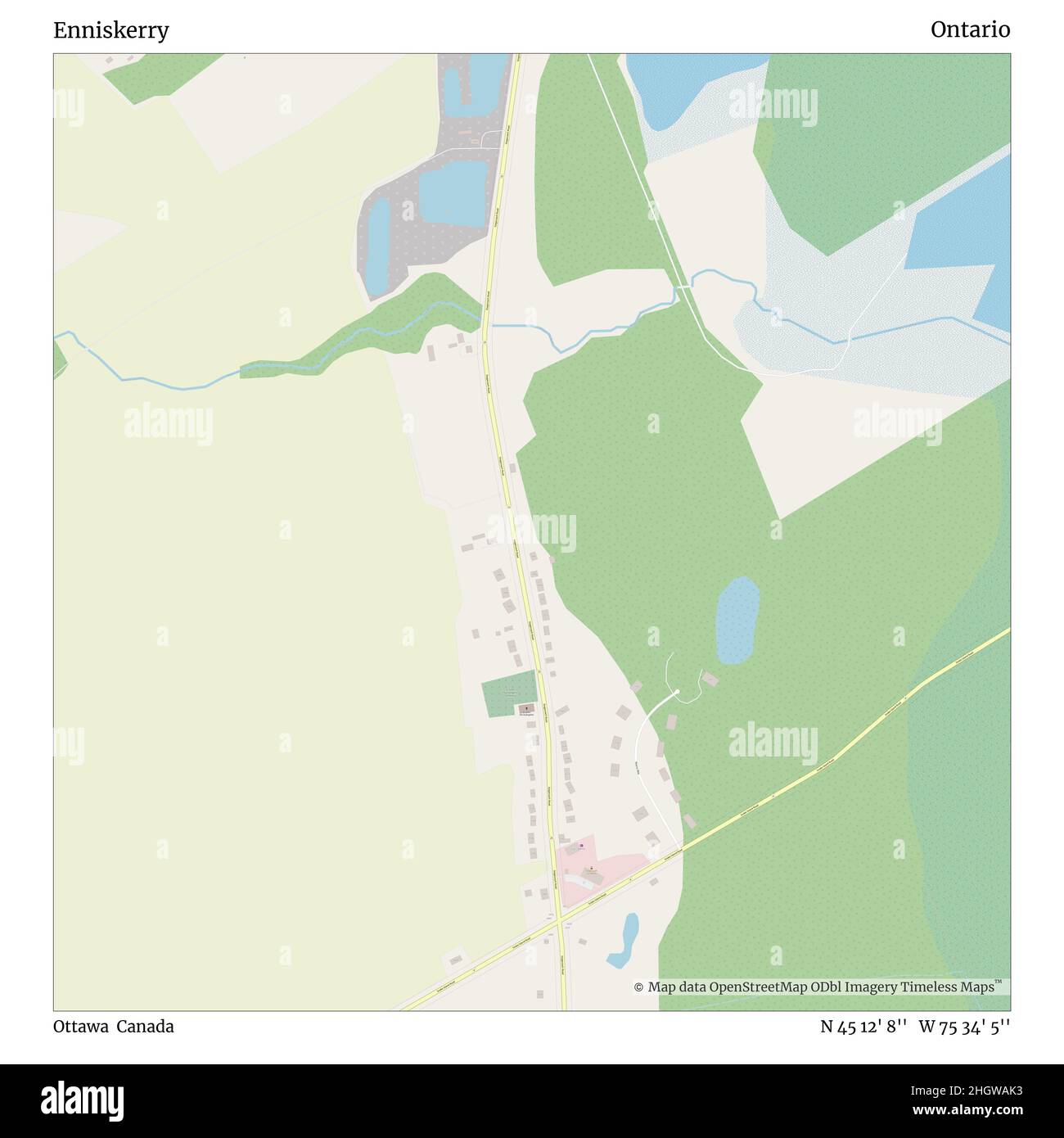 Enniskerry, Ottawa, Canada, Ontario, N 45 12' 8'', W 75 34' 5'', map ...