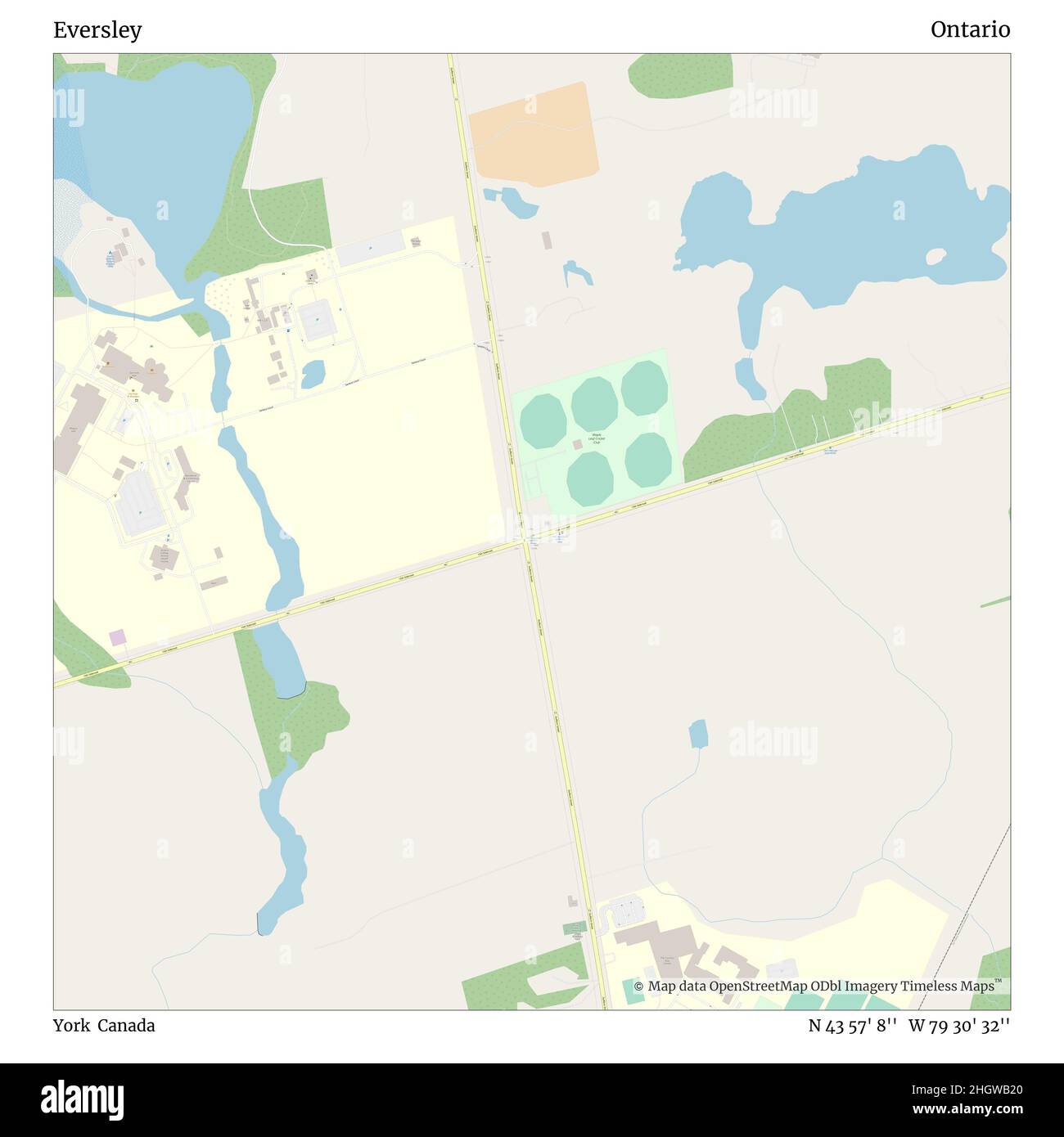 Eversley, York, Kanada, Ontario, N 43 57' 8'', W 79 30' 32'', map ...