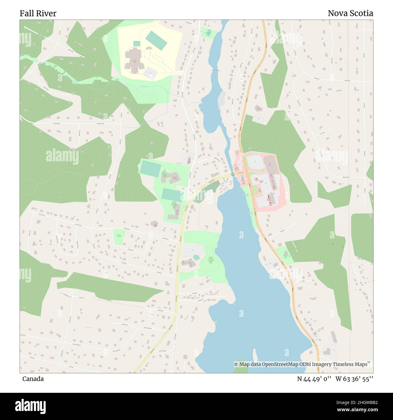 Fall River, Canada, Nova Scotia, N 44 49' 0'', W 63 36' 55'', map ...