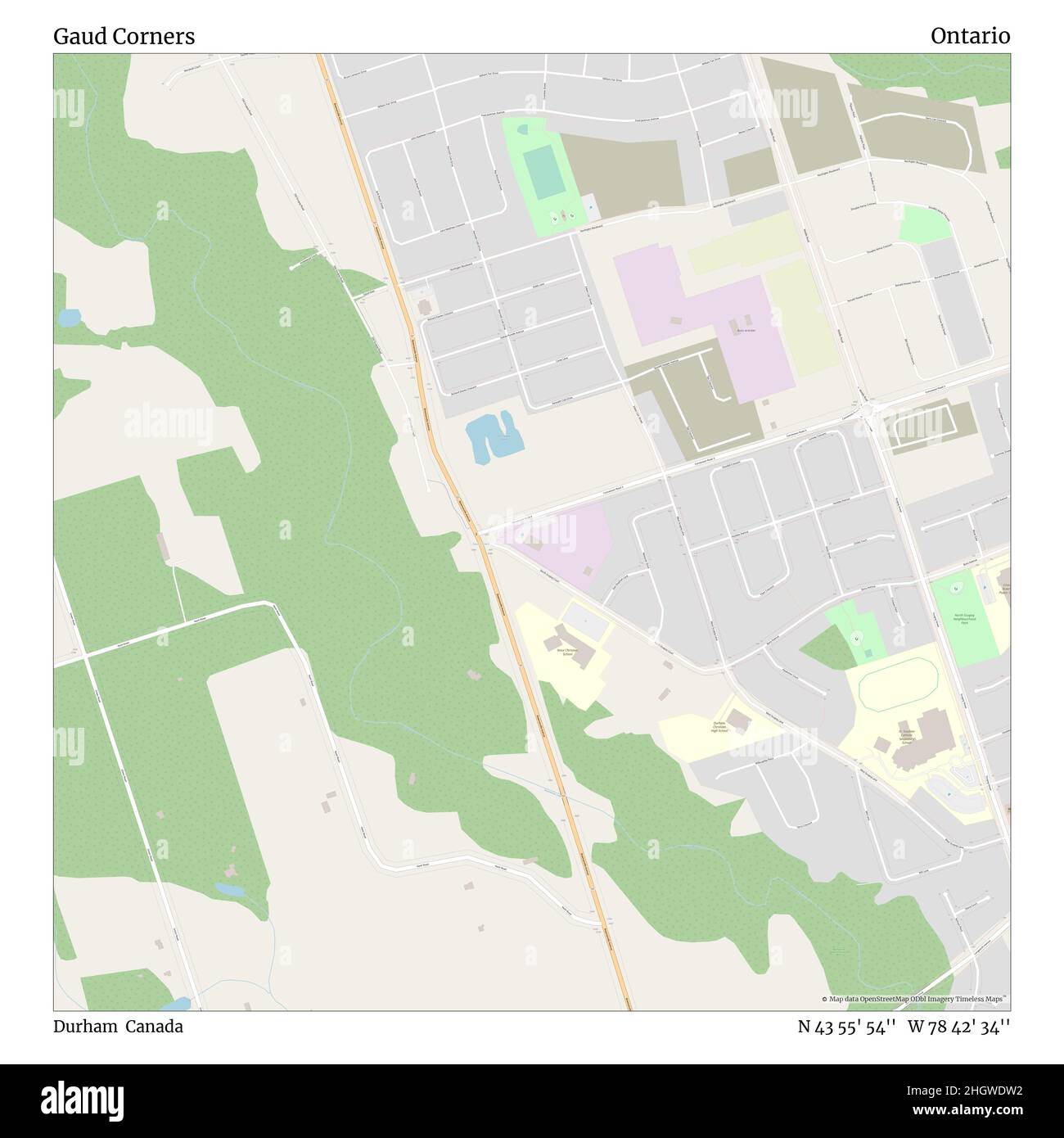 Gaud Corners, Durham, Kanada, Ontario, N 43 55' 54'', W 78 42' 34 ...