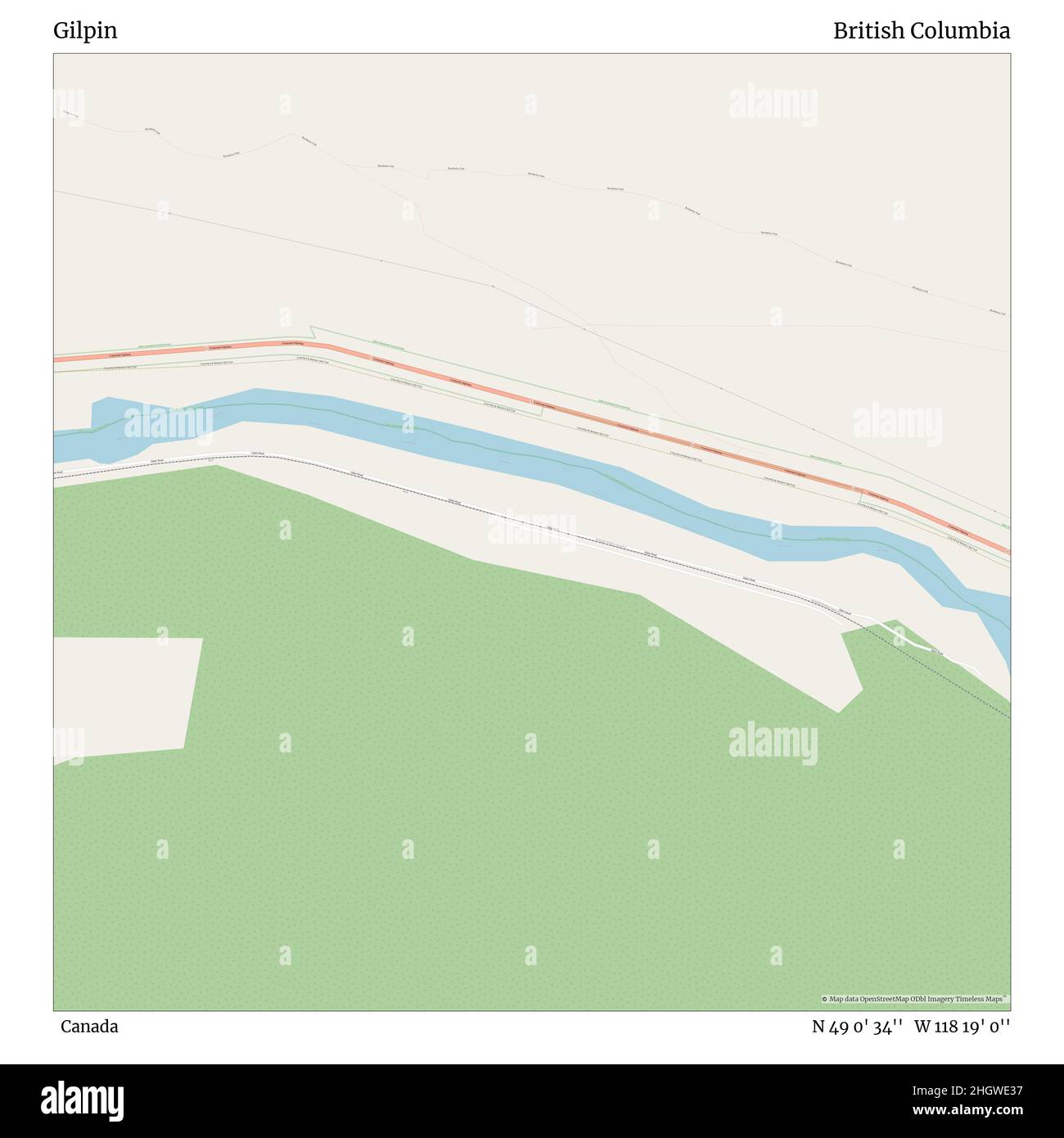Gilpin, Kanada, British Columbia, N 49 0' 34'', W 118 19' 0'', map ...