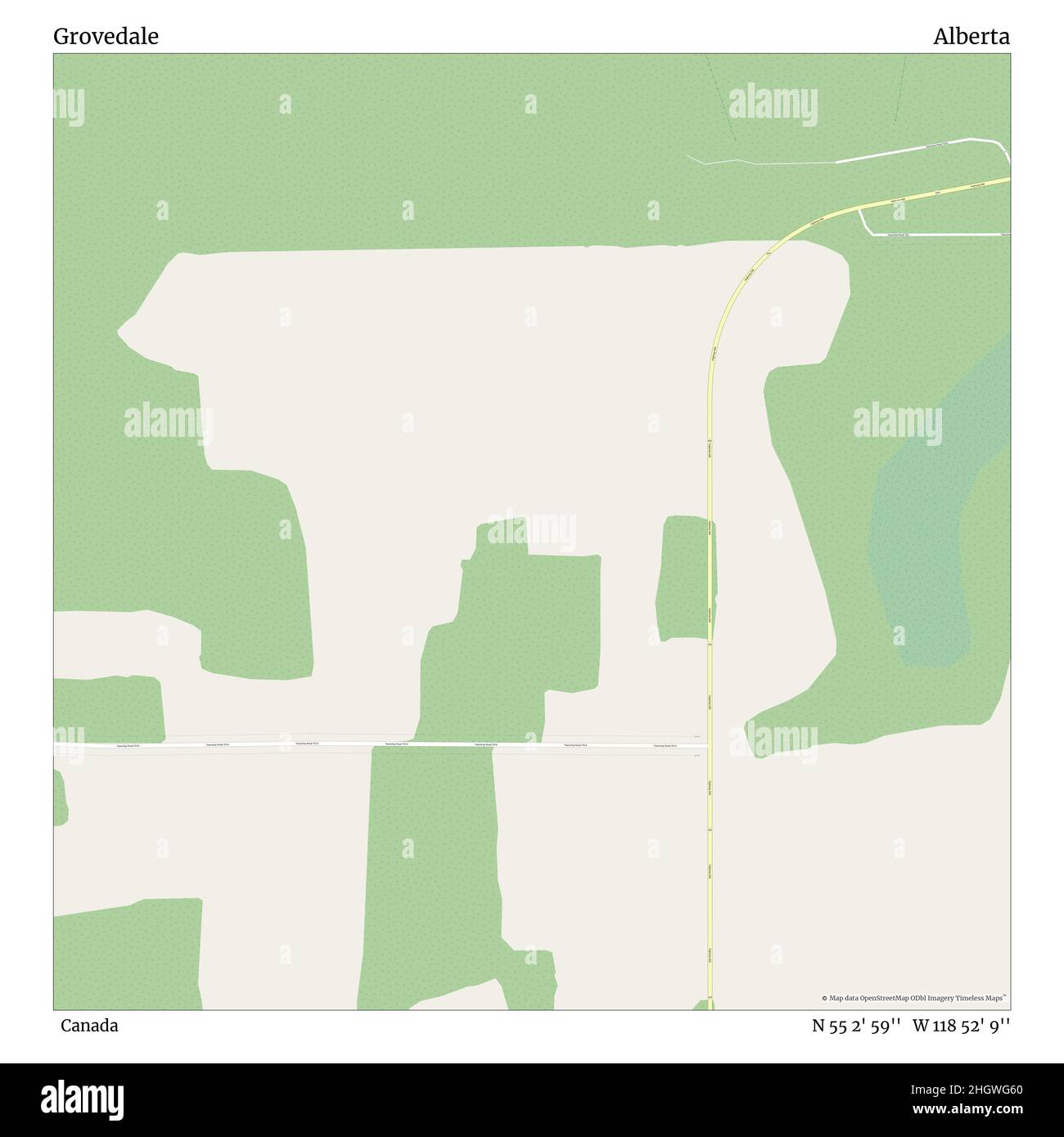 Grovedale, Kanada, Alberta, N 55 2' 59'', W 118 52' 9'', map, Timeless ...