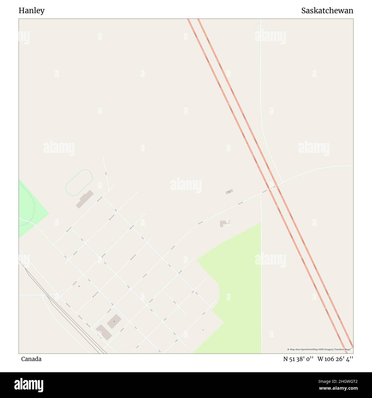 Hanley, Kanada, Saskatchewan, N 51 38' 0'', W 106 26' 4'', map ...