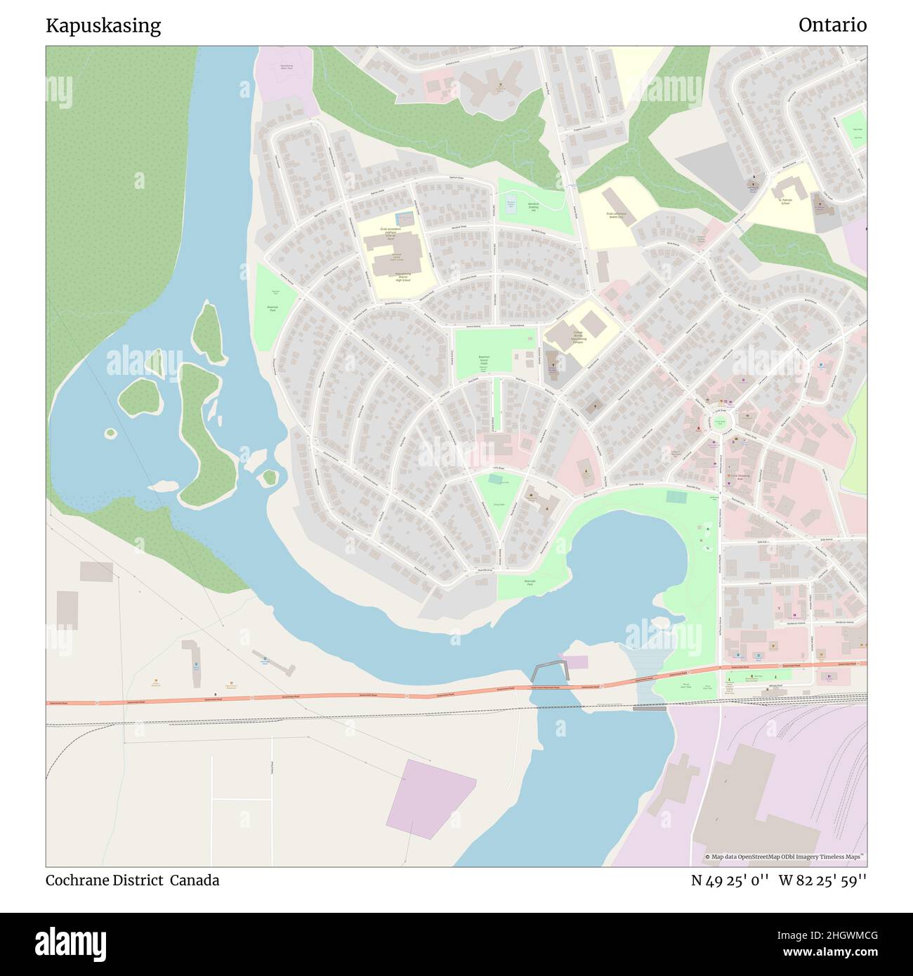 Karte von kapuskasing ontario Ausgeschnittene Stockfotos und -bilder ...