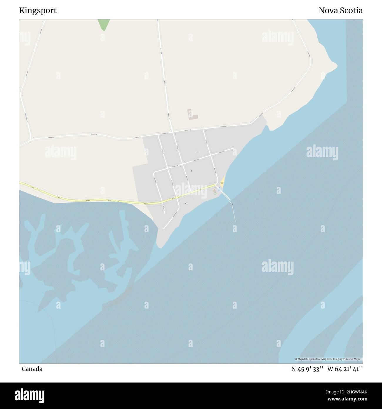 Kingsport, Canada, Nova Scotia, N 45 9' 33'', W 64 21' 41'', map ...