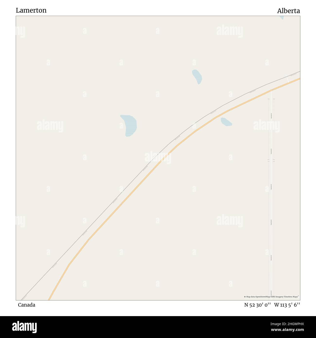 Lamerton, Kanada, Alberta, N 52 30' 0'', W 113 5' 6'', map, Timeless ...