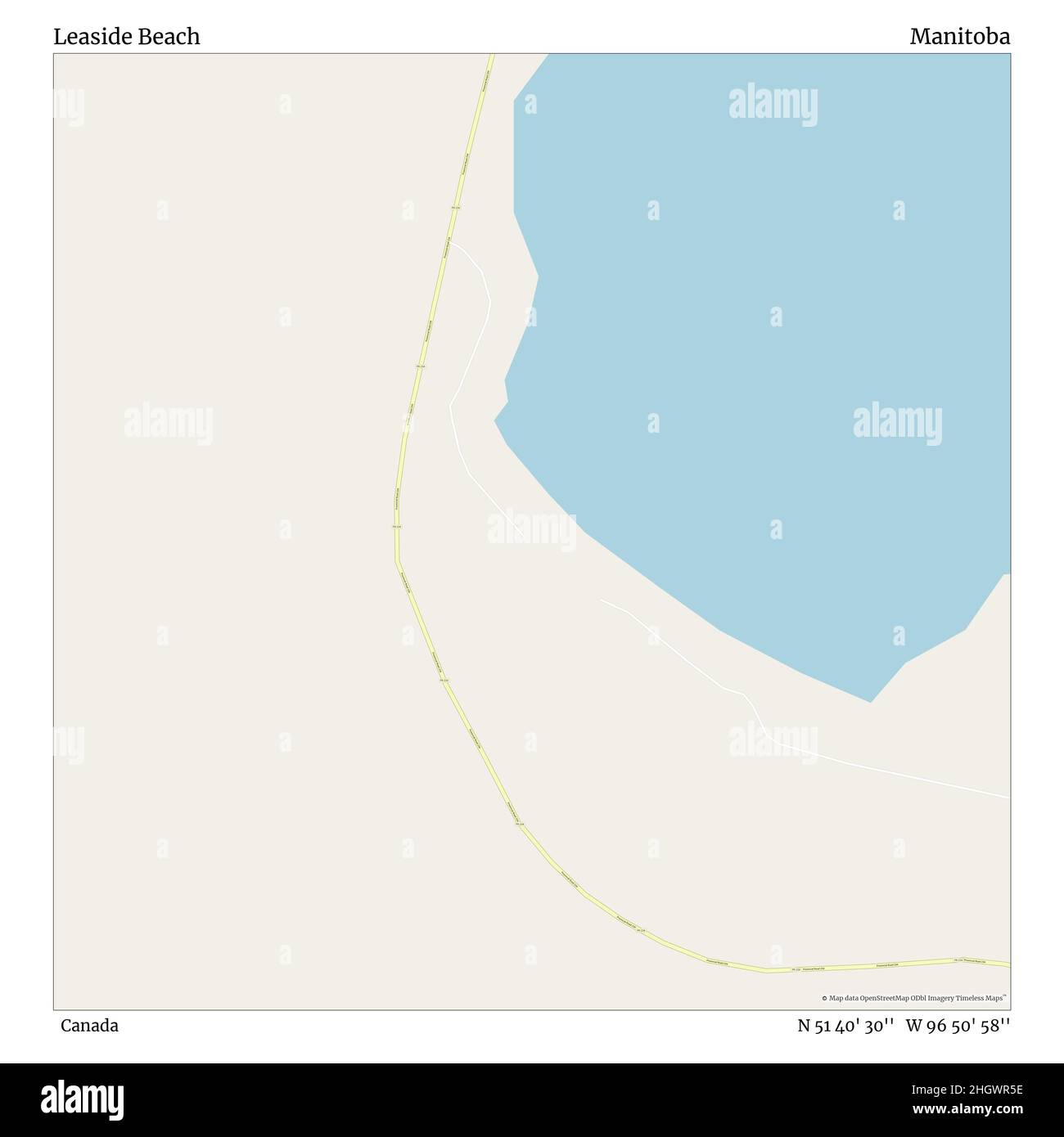 Leaside Beach, Canada, Manitoba, N 51 40' 30'', W 96 50' 58'', map ...