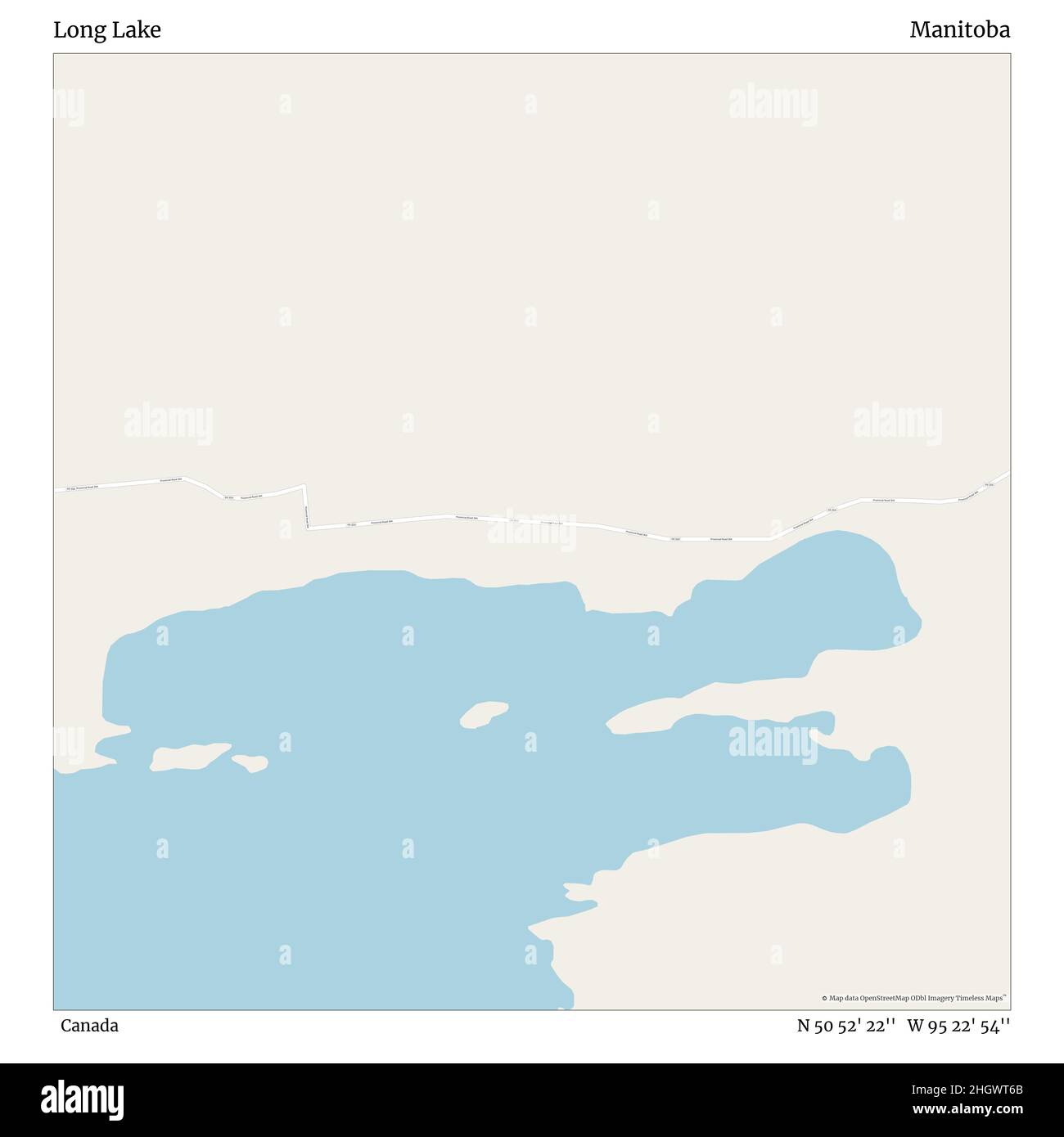 Long Lake, Canada, Manitoba, N 50 52' 22'', W 95 22' 54'', map ...