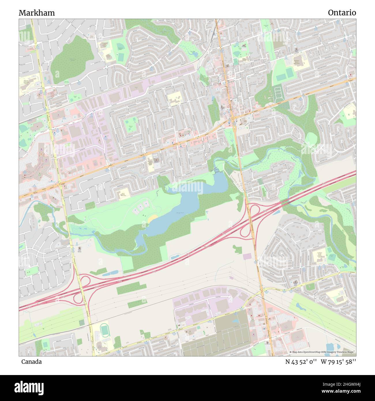 Markham, Kanada, Ontario, N 43 52' 0'', W 79 15' 58'', map, Timeless ...