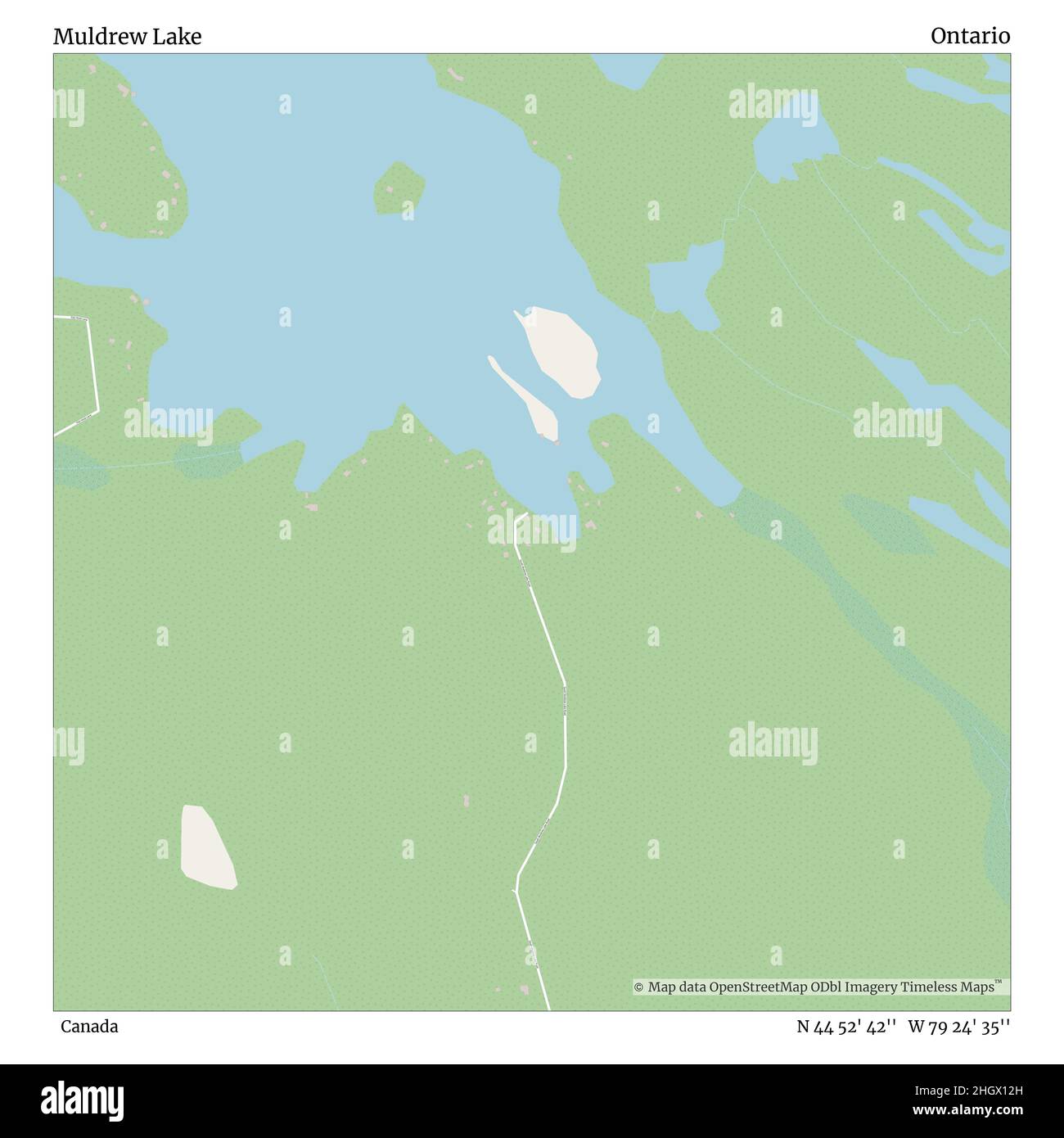 MulDrew Lake, Kanada, Ontario, N 44 52' 42'', W 79 24' 35'', Karte ...