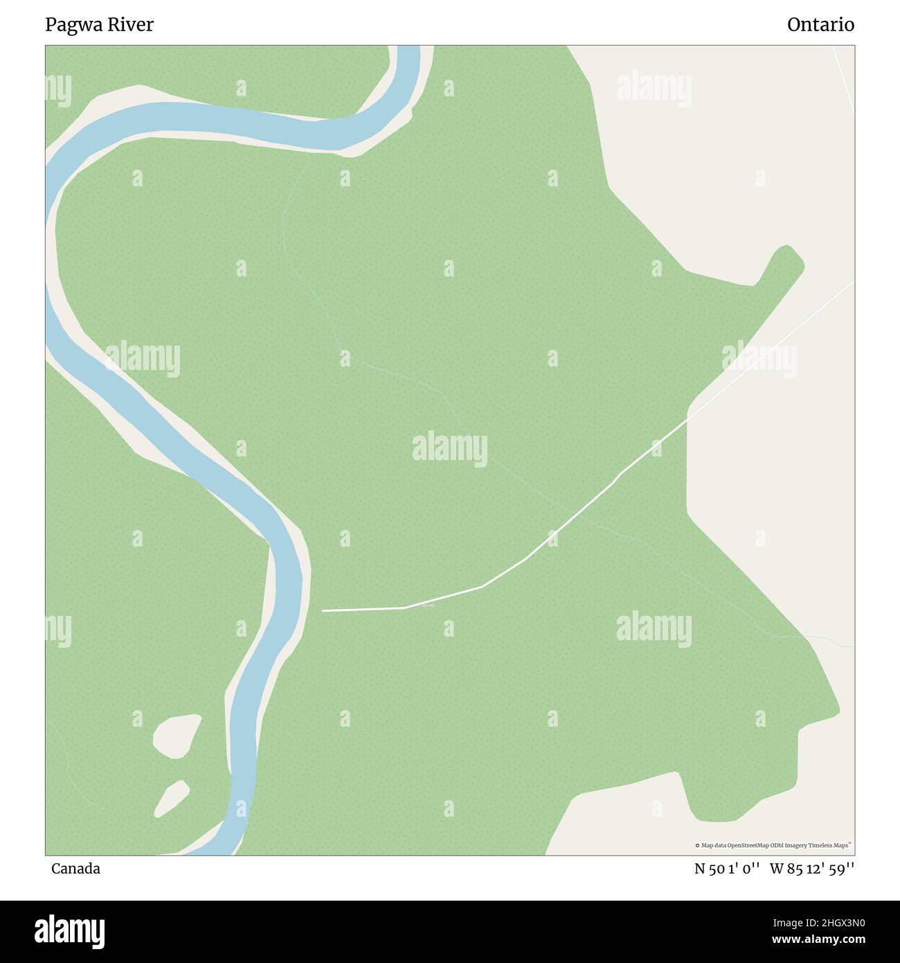 Pagwa River, Canada, Ontario, N 50 1' 0'', W 85 12' 59'', Karte ...