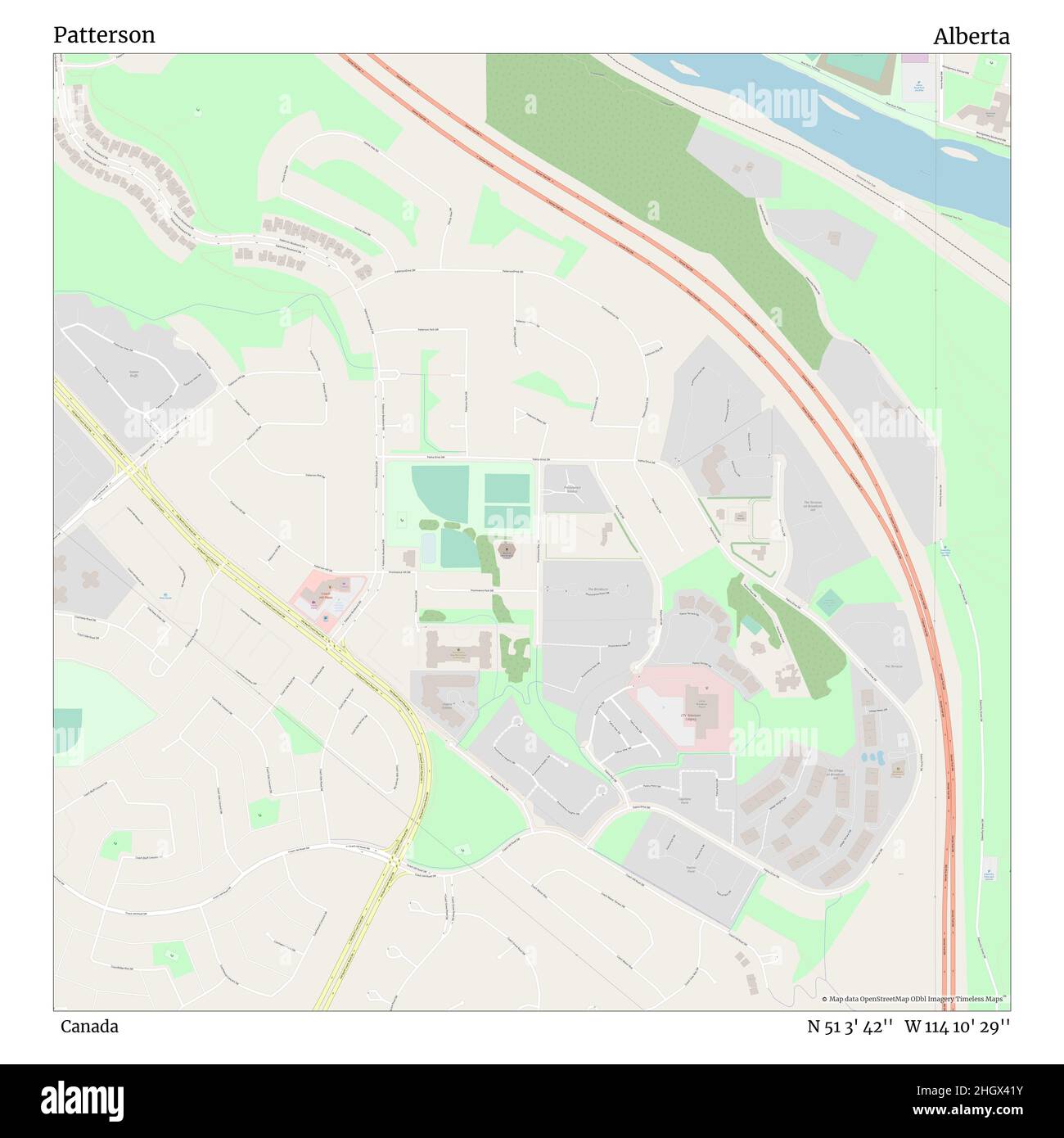Patterson, Kanada, Alberta, N 51 3' 42'', W 114 10' 29'', map, Timeless ...