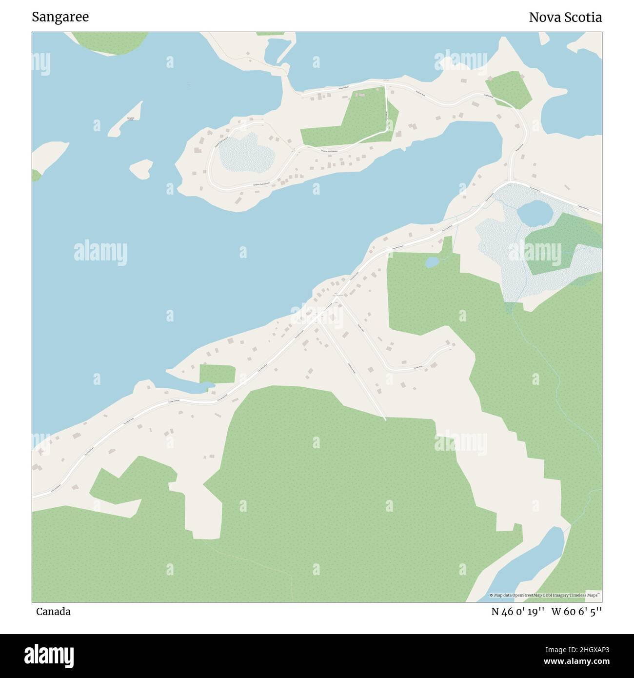Sangaree, Canada, Nova Scotia, N 46 0' 19'', W 60 6' 5'', map, Timeless ...