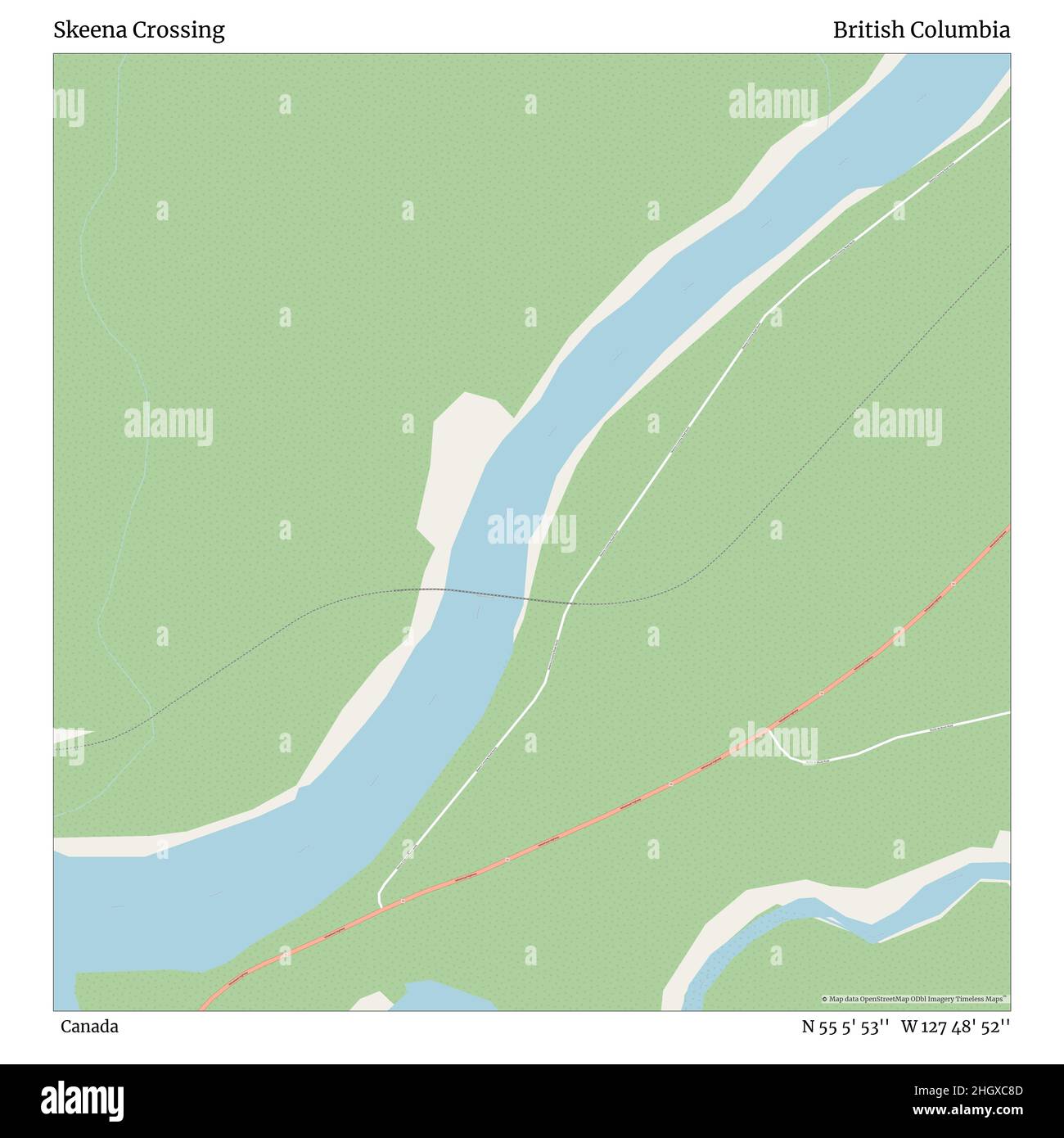 Skeena Crossing, Kanada, British Columbia, N 55 5' 53'', W 127 48' 52 ...
