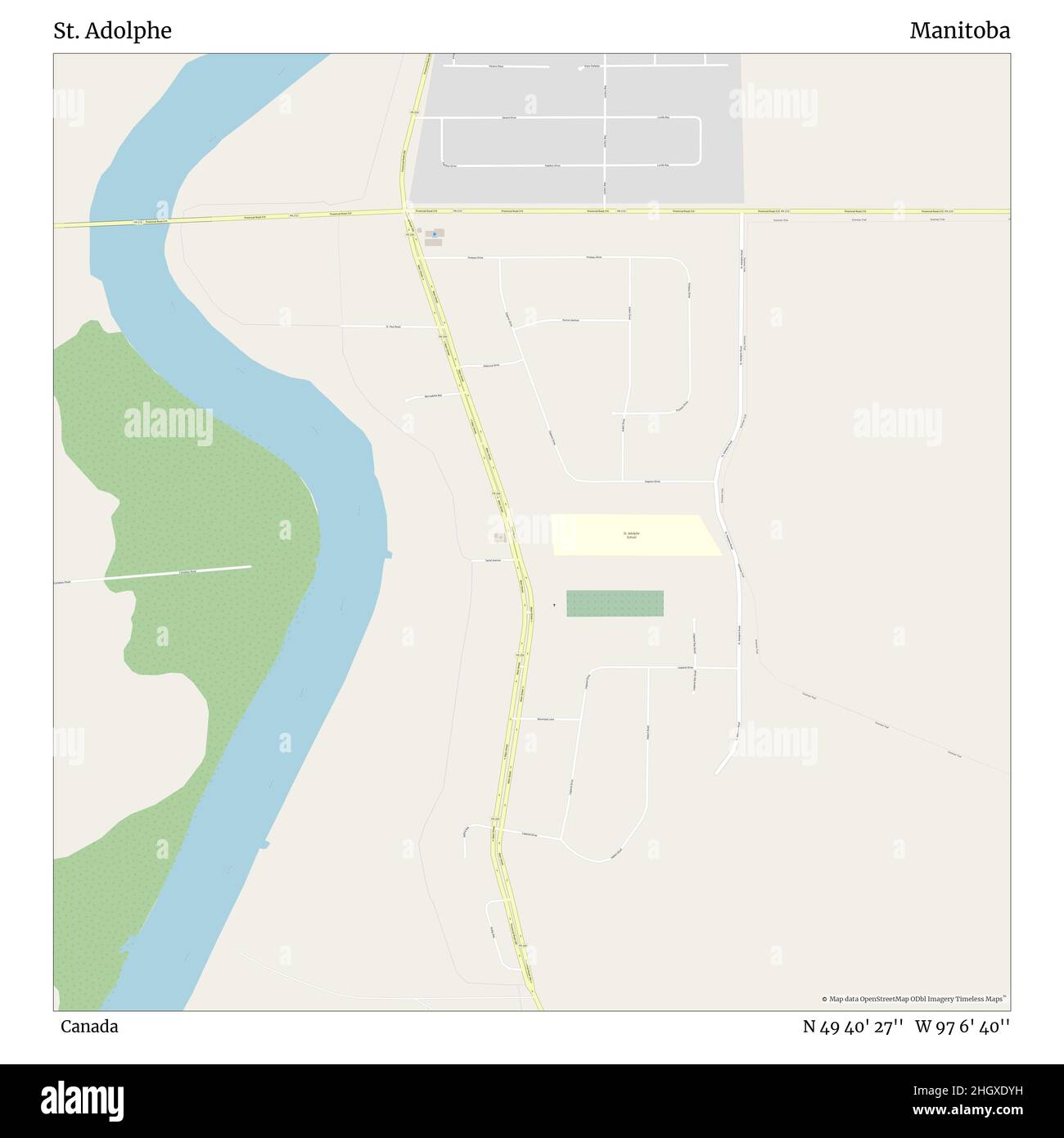 St. Adolphe, Canada, Manitoba, N 49 40' 27'', W 97 6' 40'', map ...