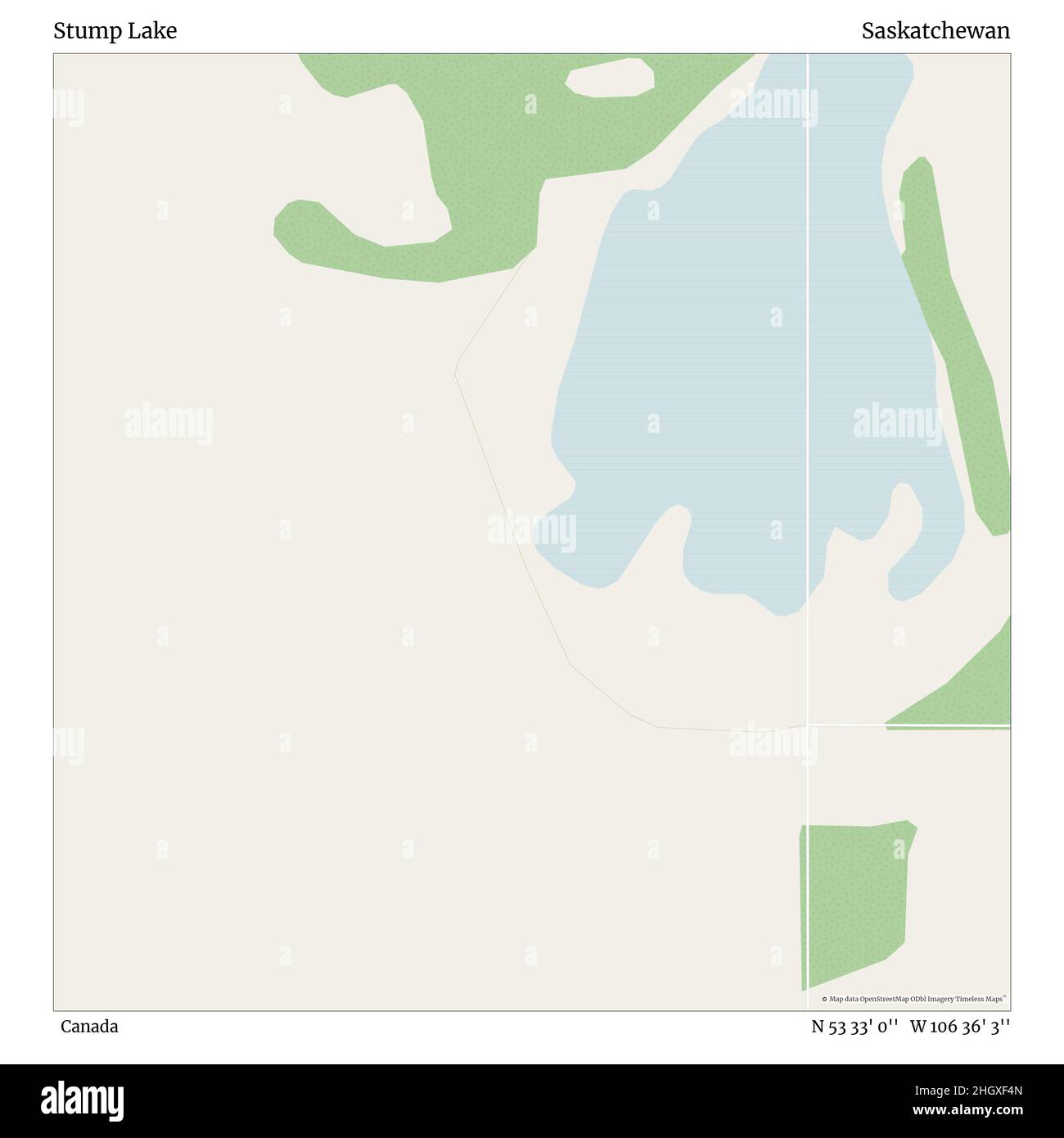 Stump Lake, Kanada, Saskatchewan, N 53 33' 0'', W 106 36' 3'', map ...