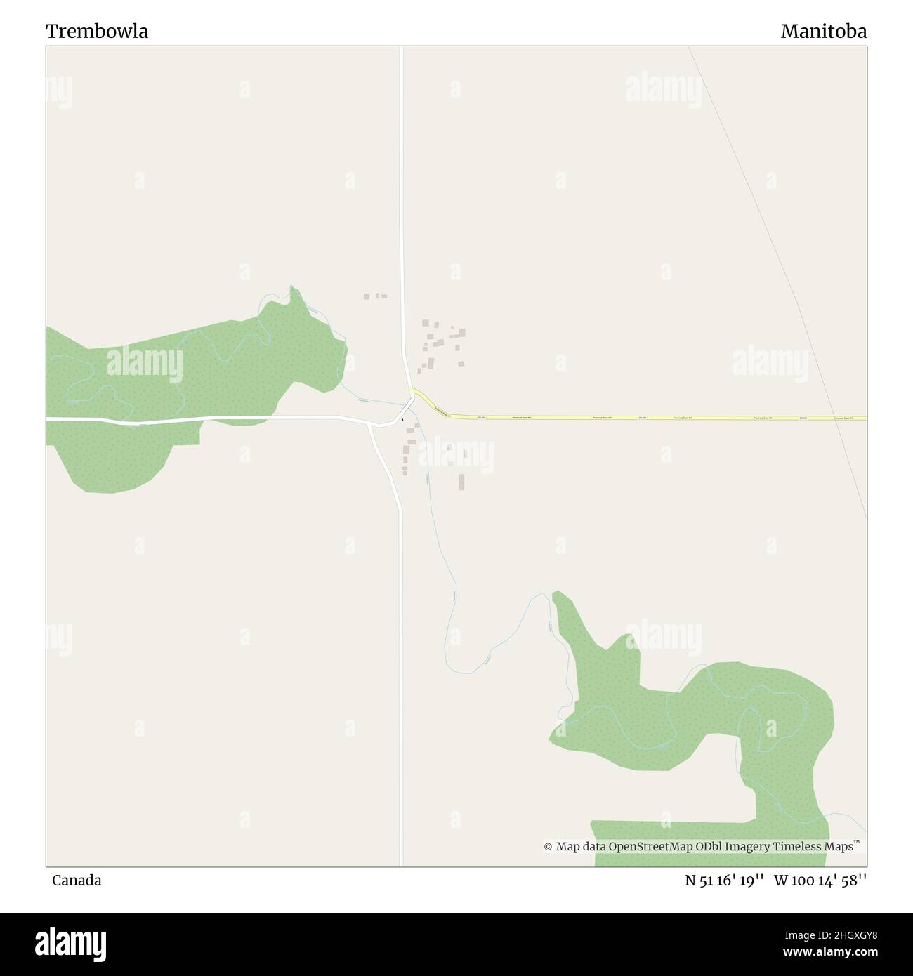 Trembowla, Kanada, Manitoba, N 51 16' 19'', W 100 14' 58'', Karte ...