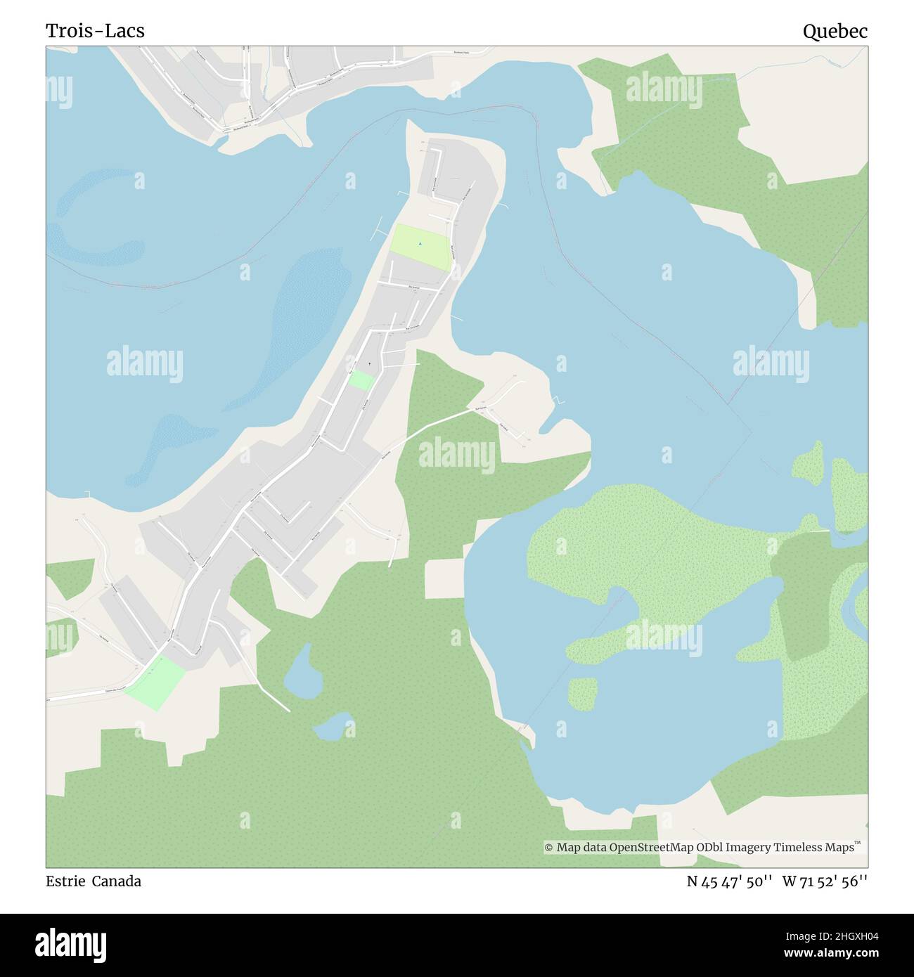 Trois-Lacs, Estrie, Kanada, Quebec, N 45 47' 50'', W 71 52' 56'', map ...