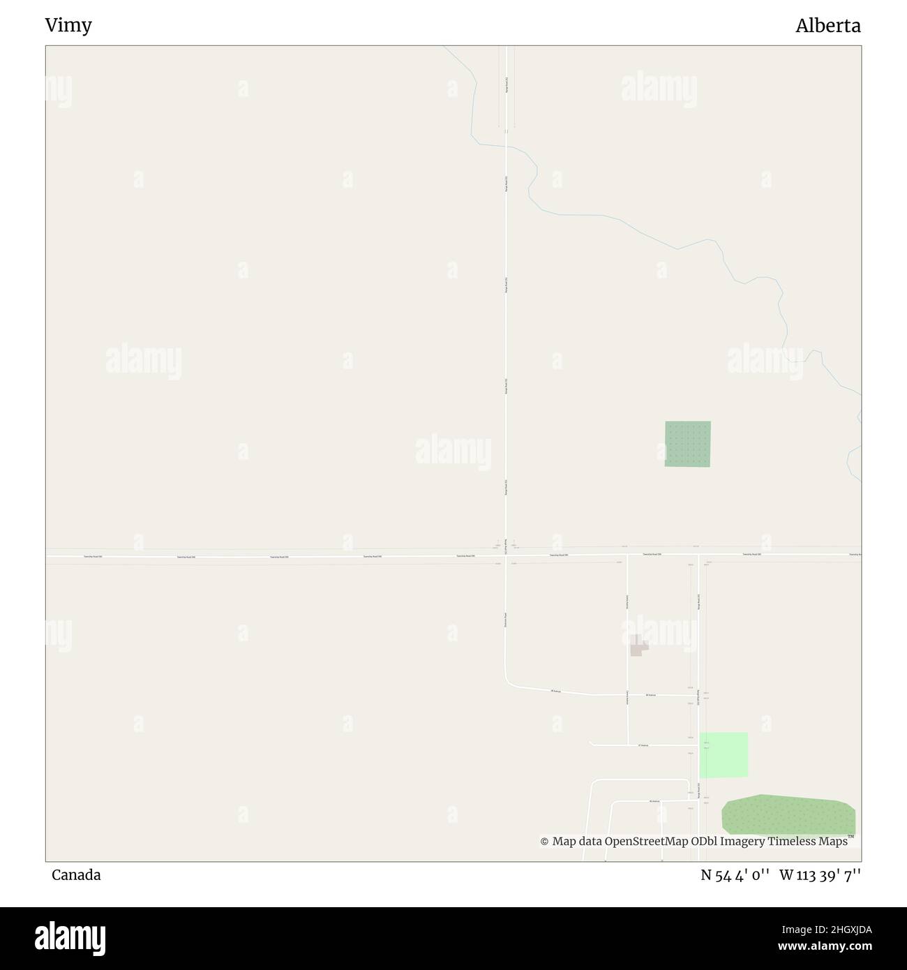 Vimy, Kanada, Alberta, N 54 4' 0'', W 113 39' 7'', map, Timeless Map ...