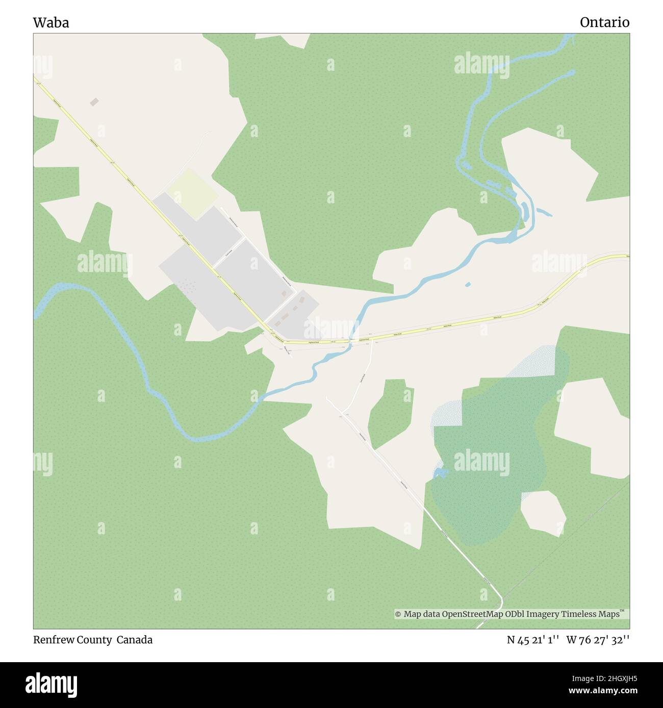 WABA, Renfrew County, Canada, Ontario, N 45 21' 1'', W 76 27' 32'', map ...