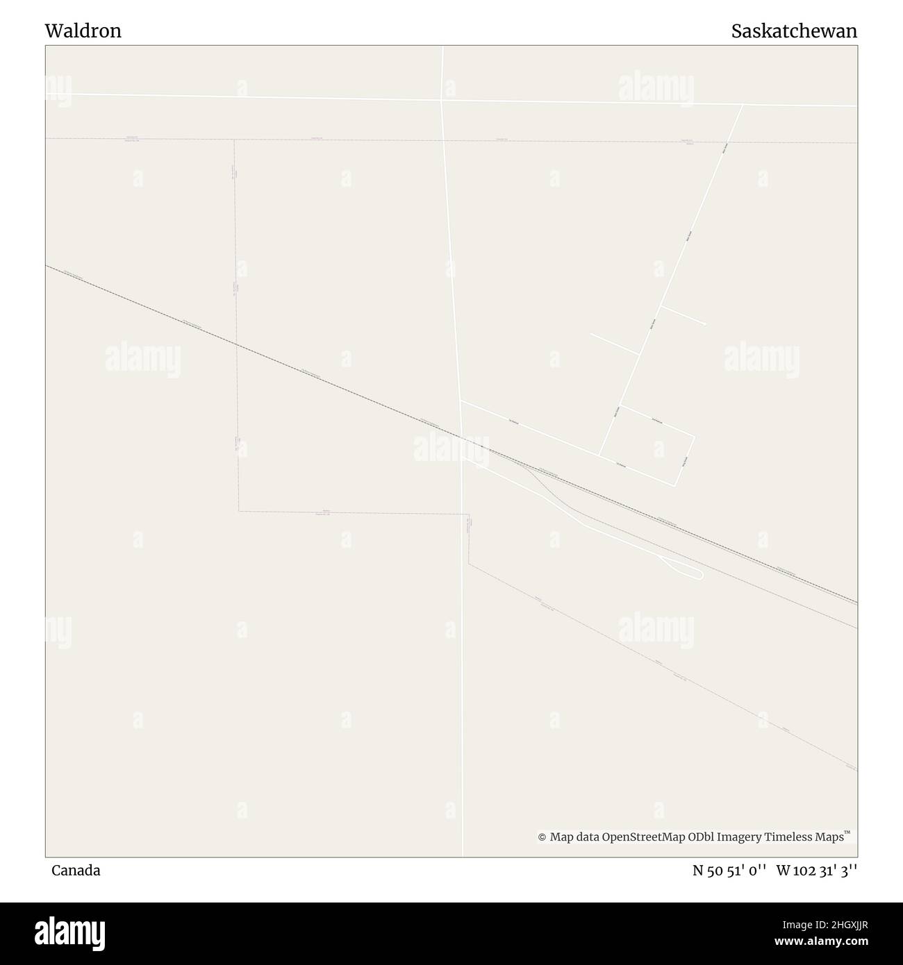 Waldron, Kanada, Saskatchewan, N 50 51' 0'', W 102 31' 3'', map ...