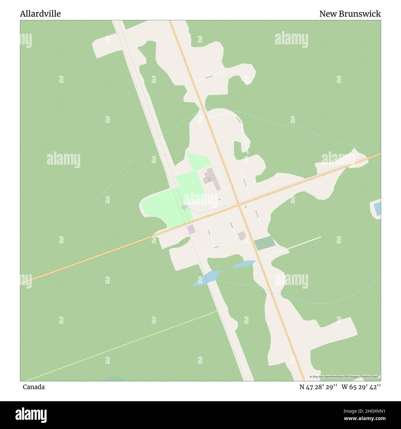 Allardville, Kanada, New Brunswick, N 47 28' 29'', W 65 29' 42'', map ...