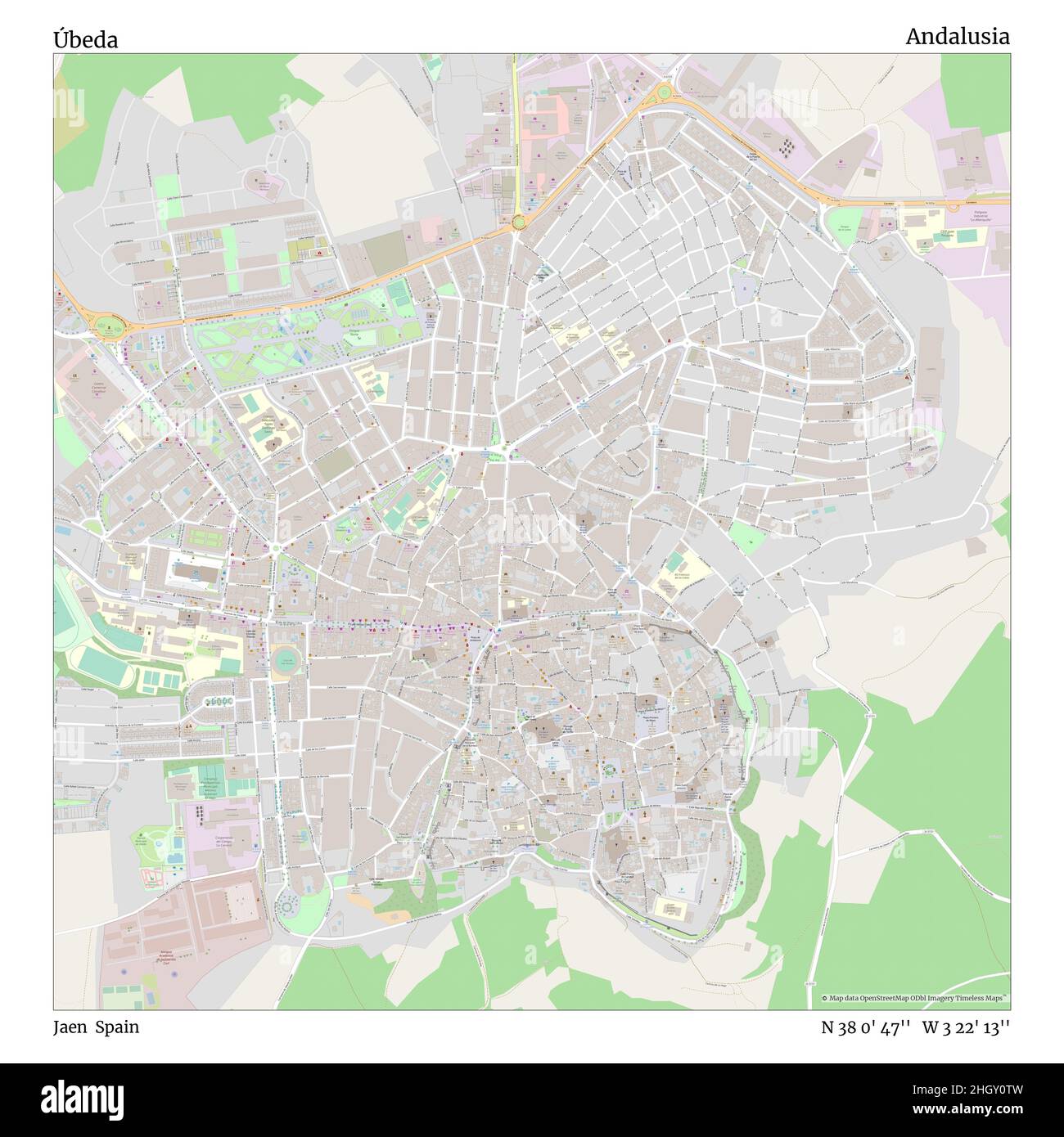 Úbeda, Jaen, Spanien, Andalusien, N 38 0' 47'', W 3 22' 13'', map ...