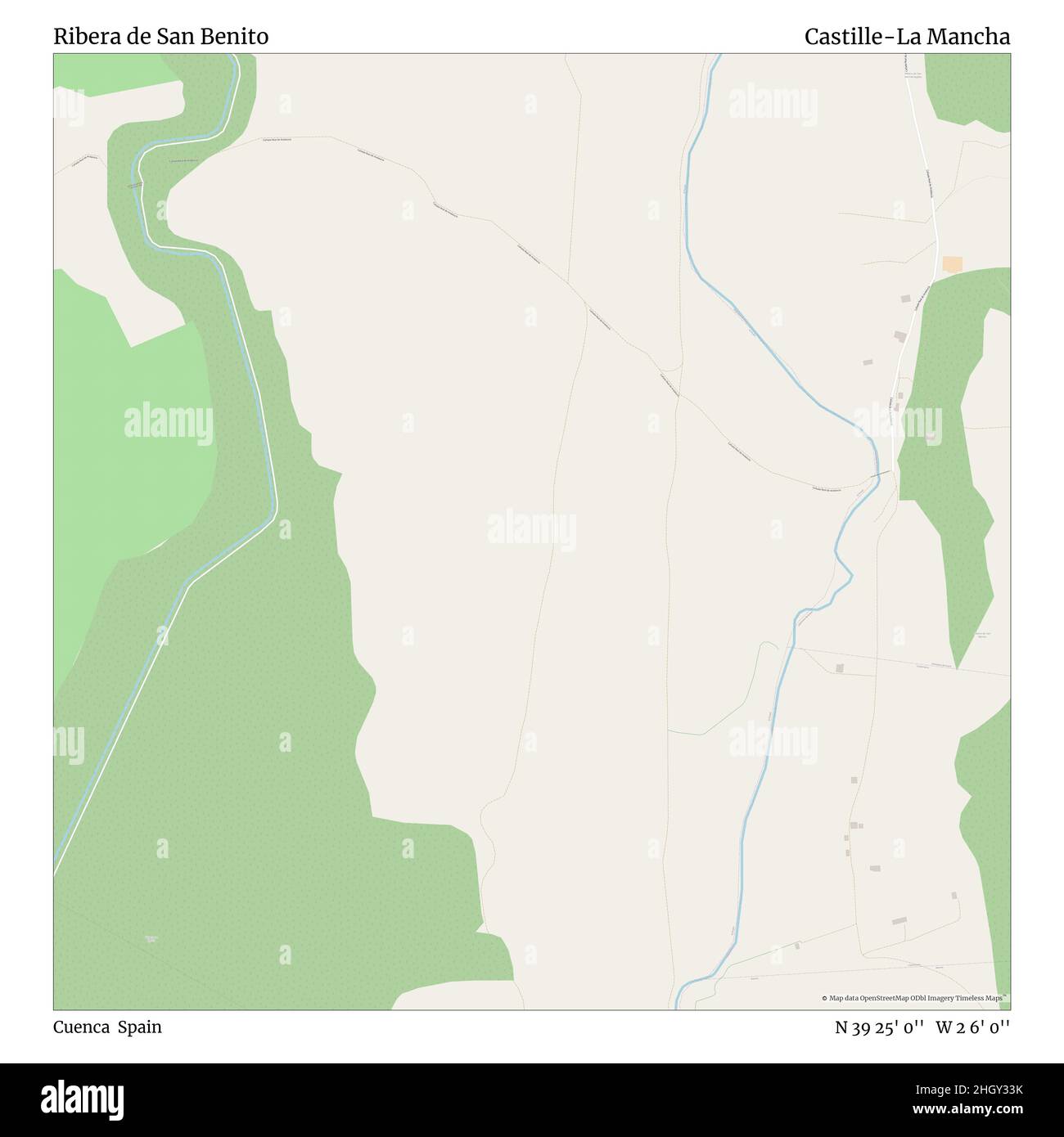Ribera de San Benito, Cuenca, Spanien, Castille-La Mancha, N 39 25' 0'', W 2 6' 0'', map ...