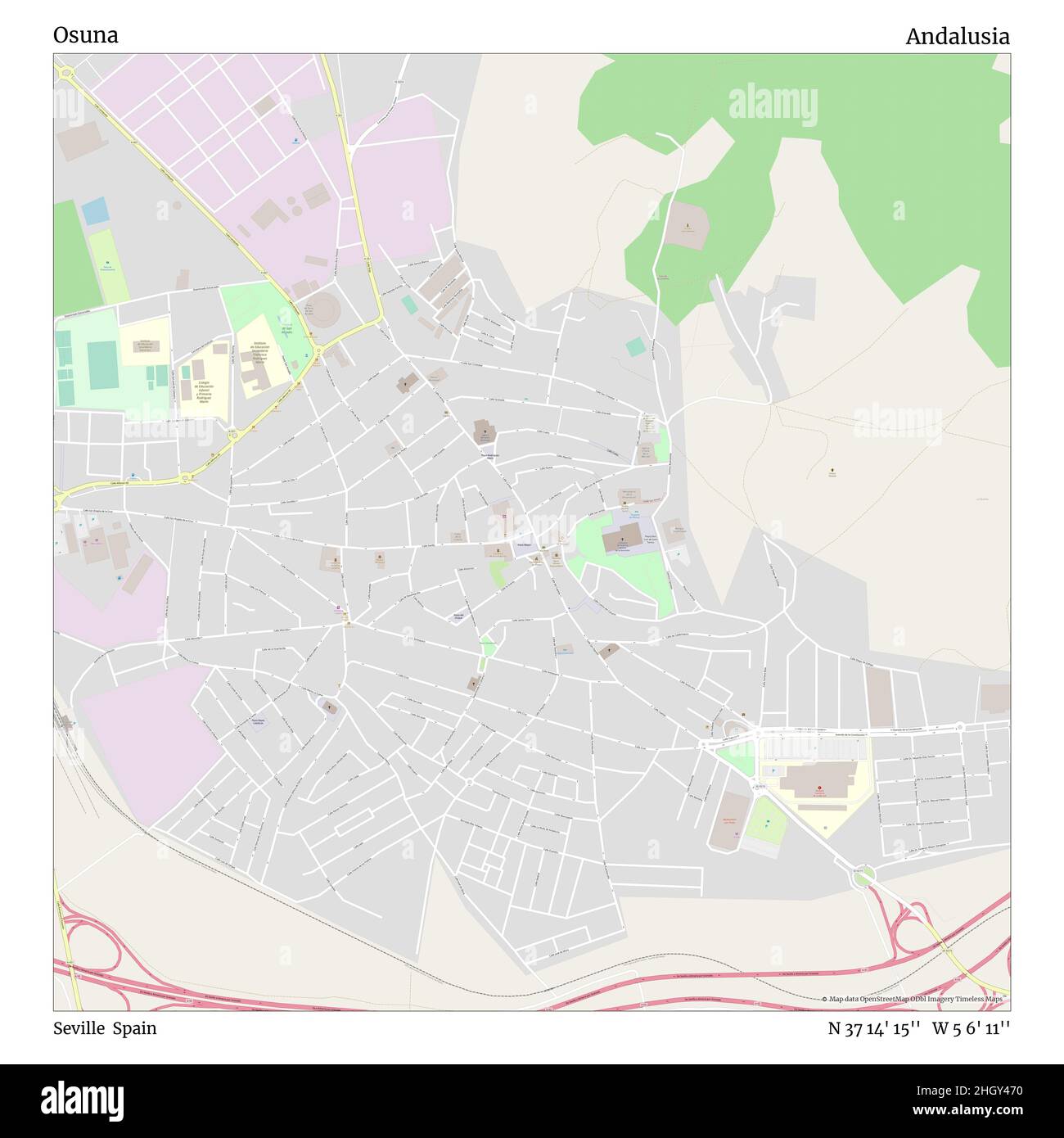 Osuna, Sevilla, Spanien, Andalusien, N 37 14' 15'', W 5 6' 11'', map ...