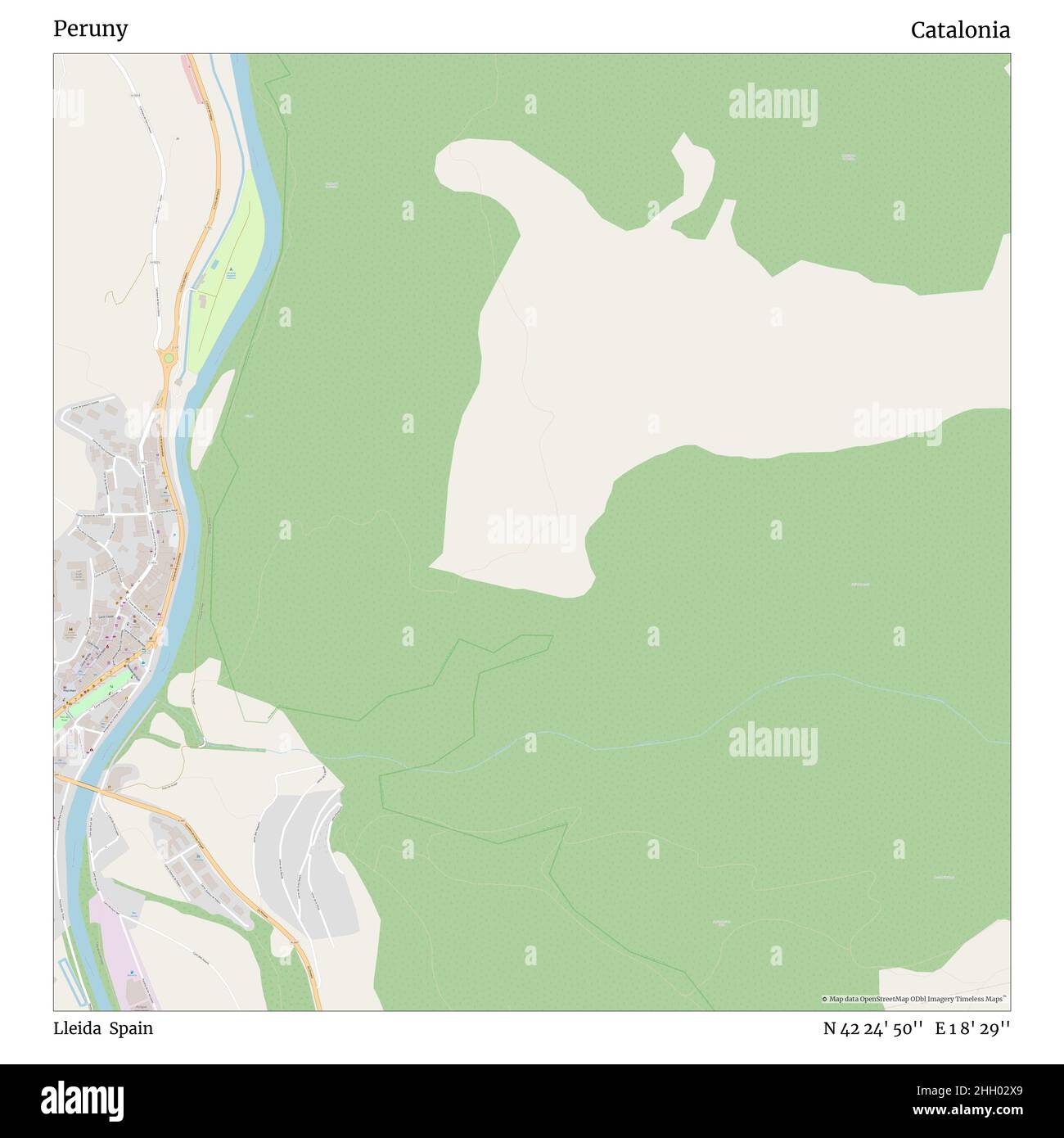 Peruny, Lleida, Spanien, Katalonien, N 42 24' 50'', E 1 8' 29'', Karte ...