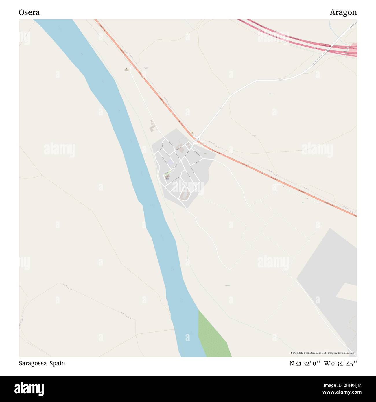 Osera, Saragossa, Spanien, Aragon, N 41 32' 0'', W 0 34' 45'', map ...