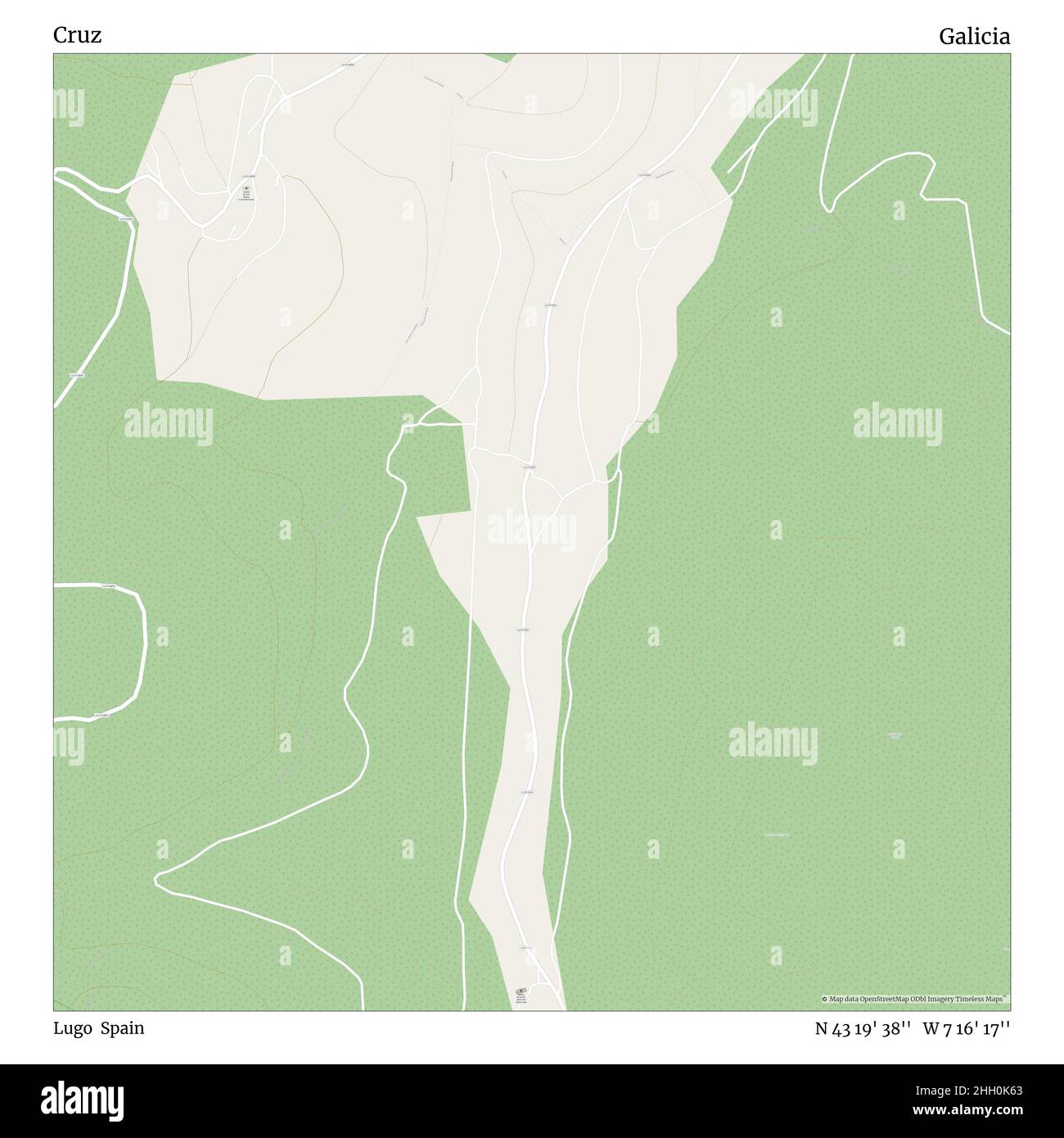 Cruz, Lugo, Spain, Galicia, N 43 19' 38'', W 7 16' 17'', map, Timeless ...