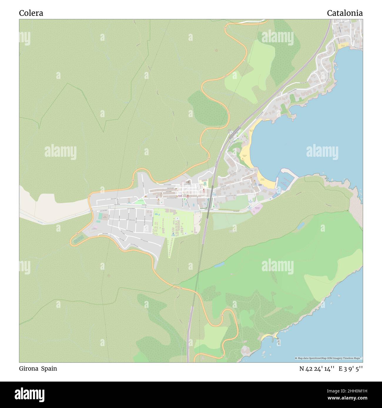Colera, Girona, Spanien, Katalonien, N 42 24' 14'', E 3 9' 5'', Karte ...