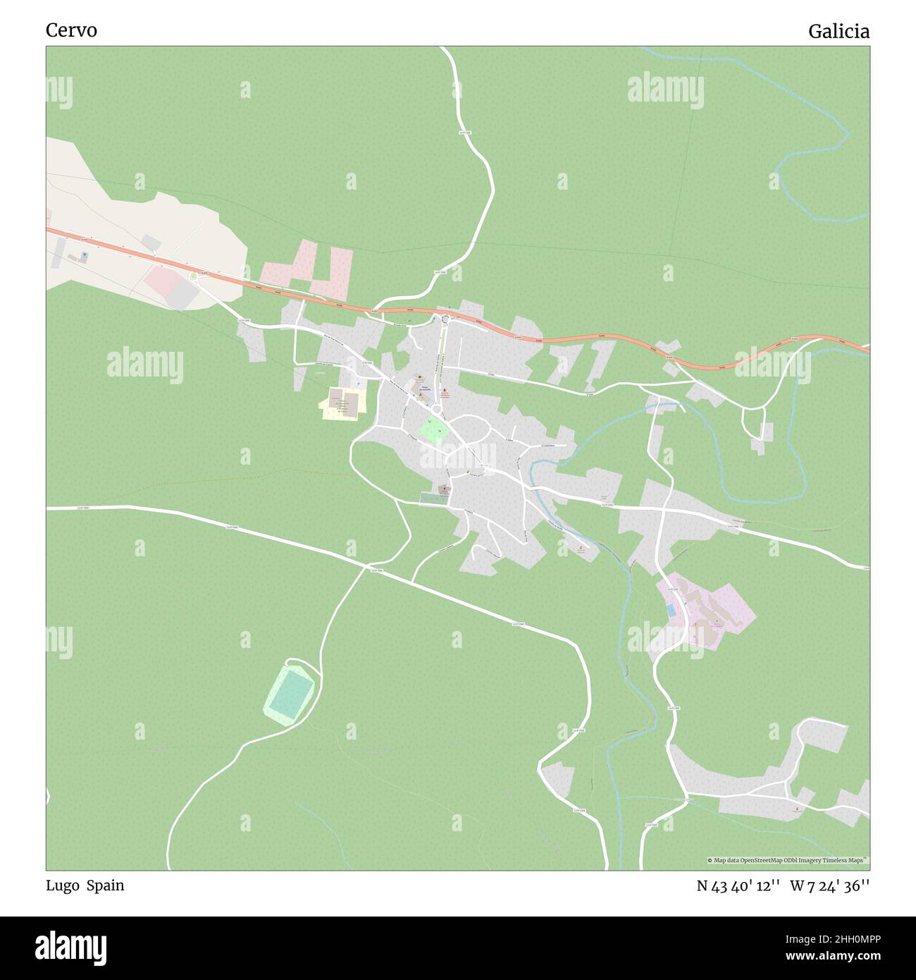 Cervo, Lugo, Spain, Galicia, N 43 40' 12'', W 7 24' 36'', map, Timeless ...