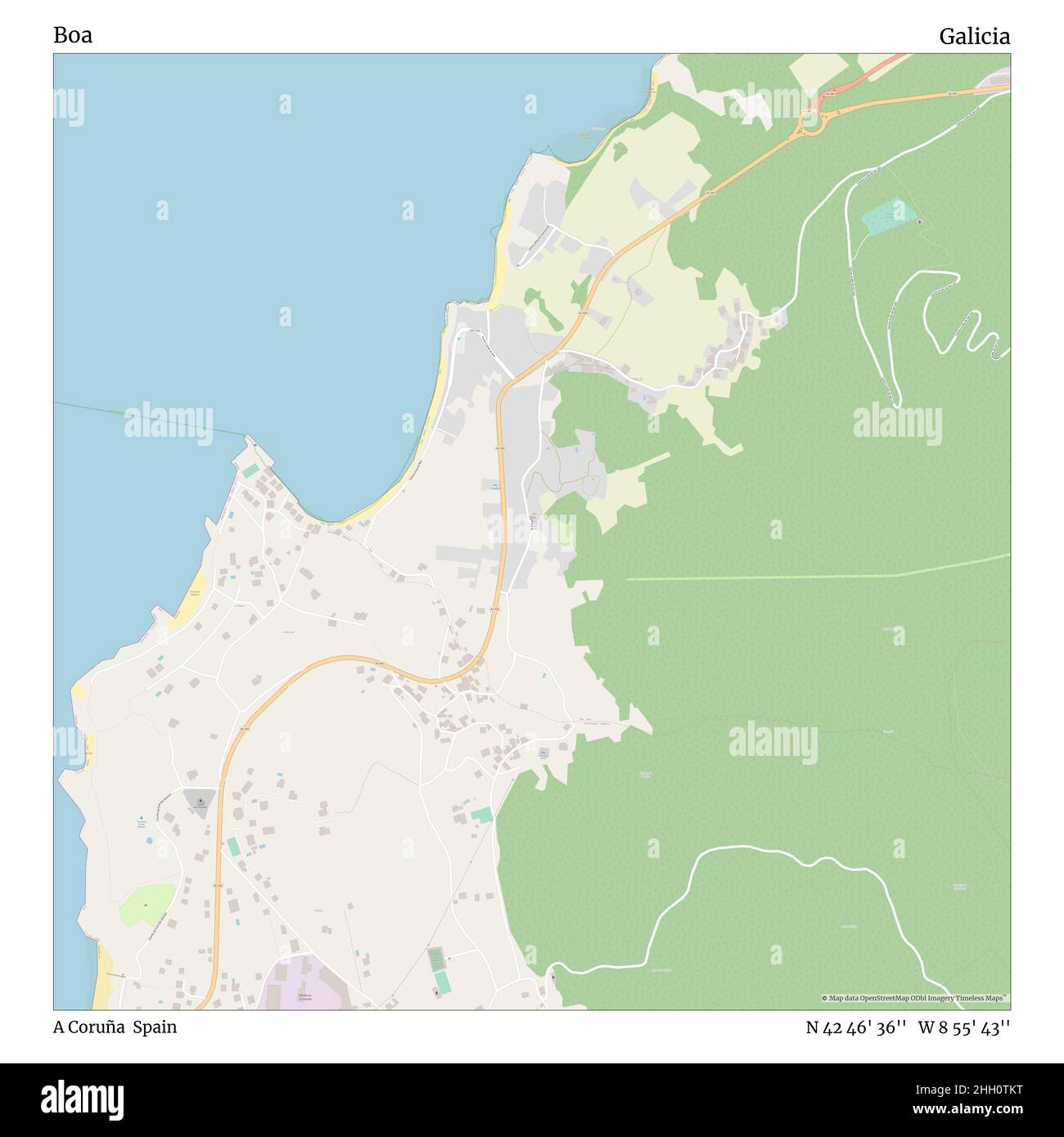 Boa, A Coruña, Spanien, Galicien, N 42 46' 36'', W 8 55' 43'', map ...