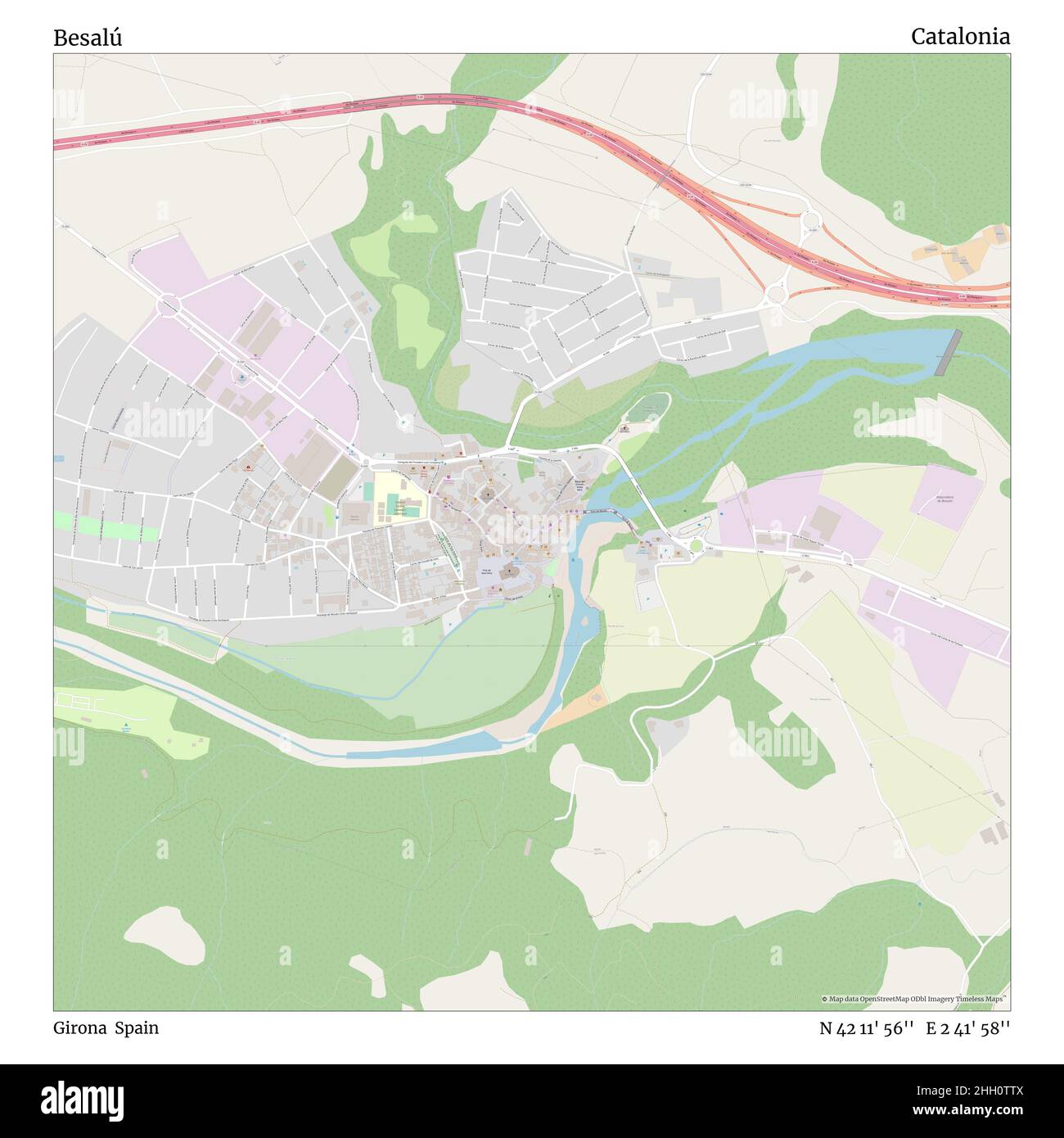 Besalú, Girona, Spanien, Katalonien, N 42 11' 56'', E 2 41' 58'', map ...