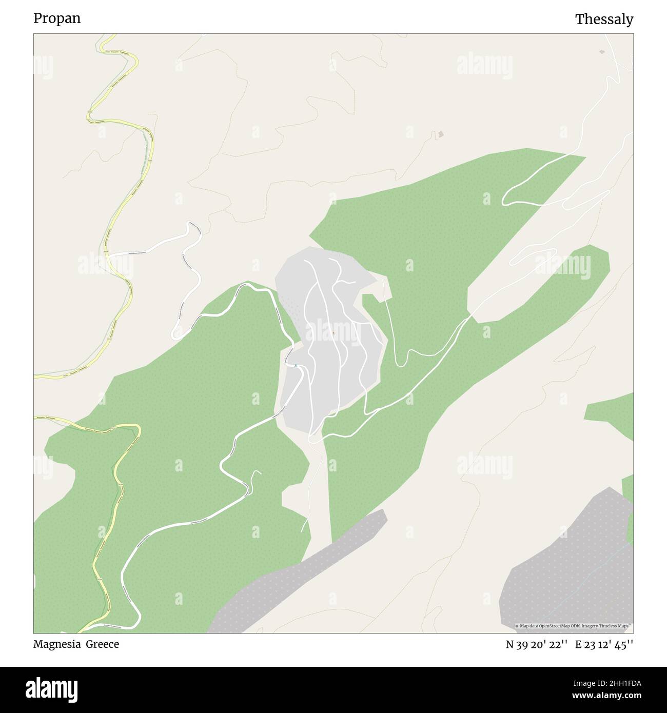Propan, Magnesia, Greece, Thessaly, N 39 20' 22'', E 23 12' 45'', map ...