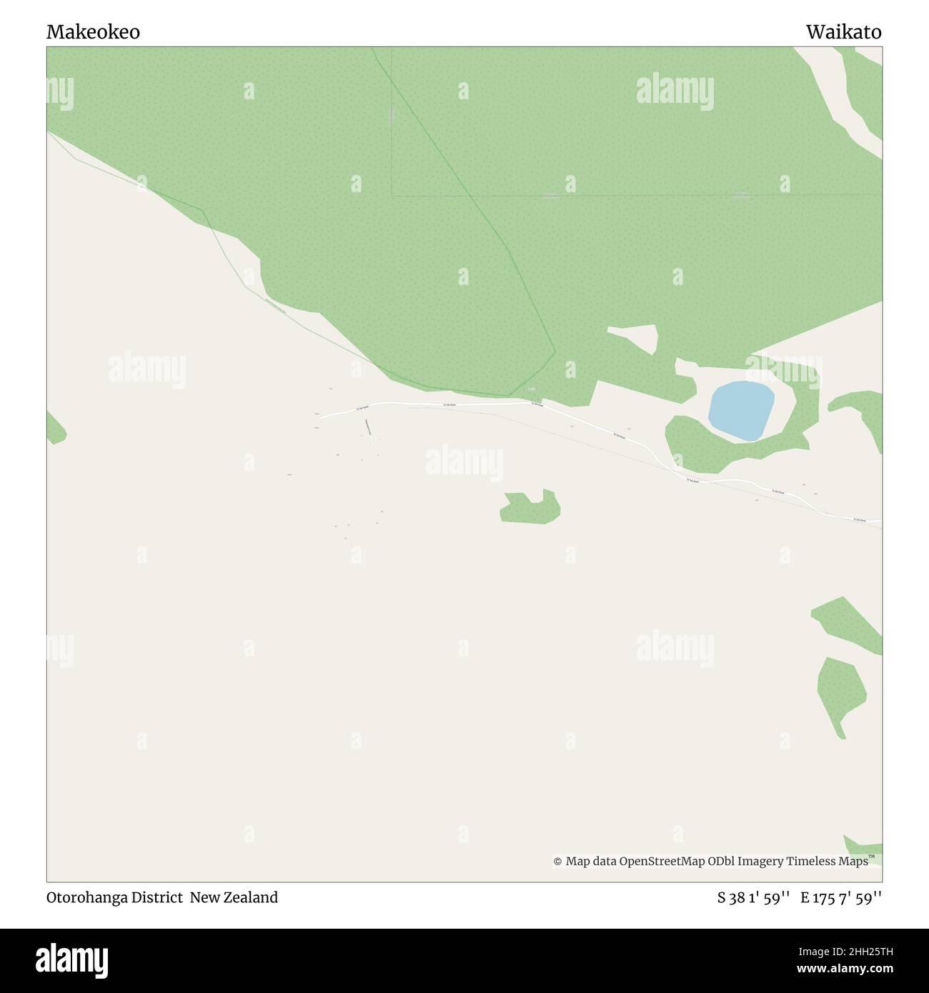 Makeokeo, Otorohanga District, Neuseeland, Waikato, S 38 1' 59'', E 175 ...