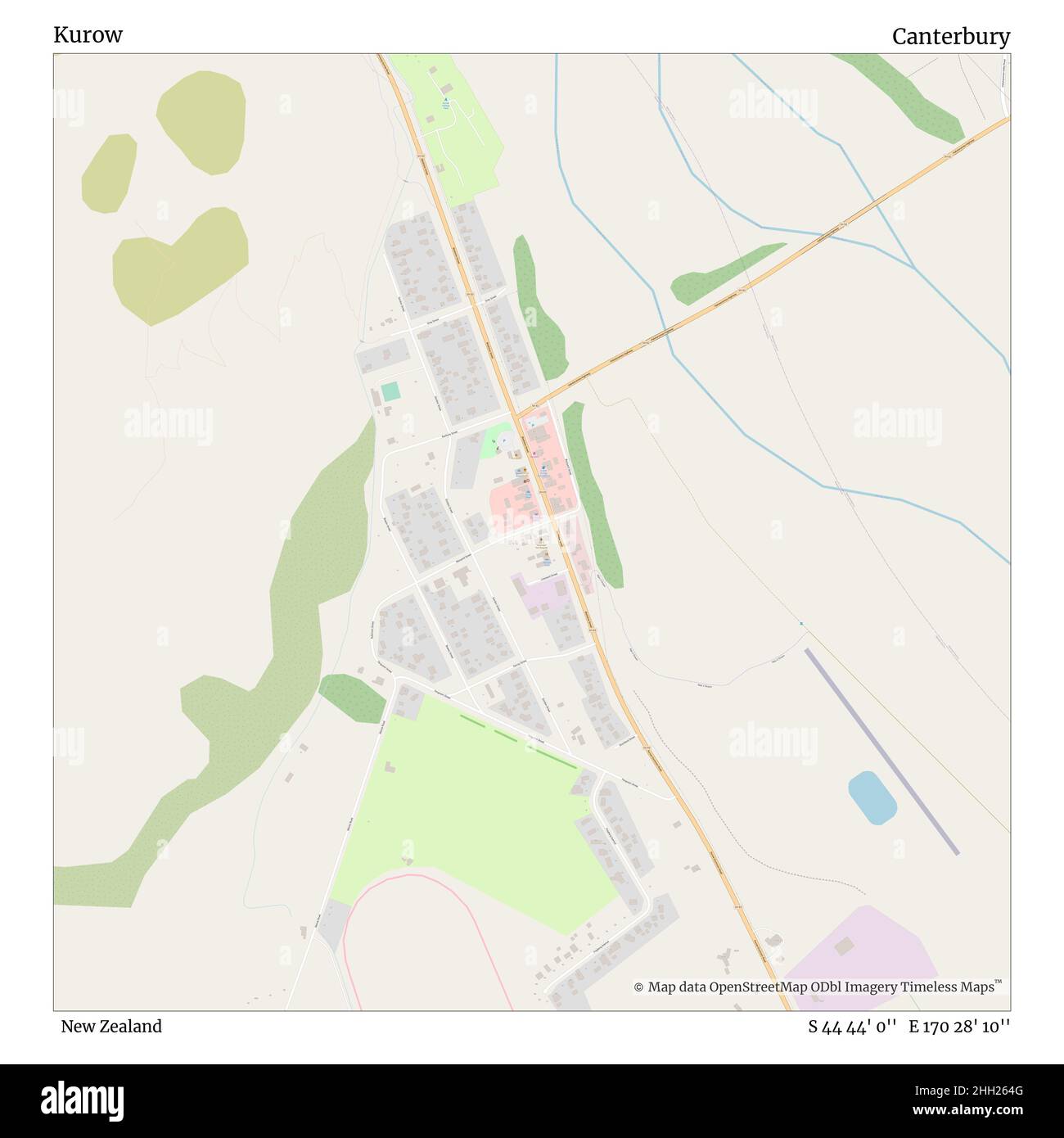 Kurow, Neuseeland, Canterbury, S 44 44' 0'', E 170 28' 10'', Karte ...
