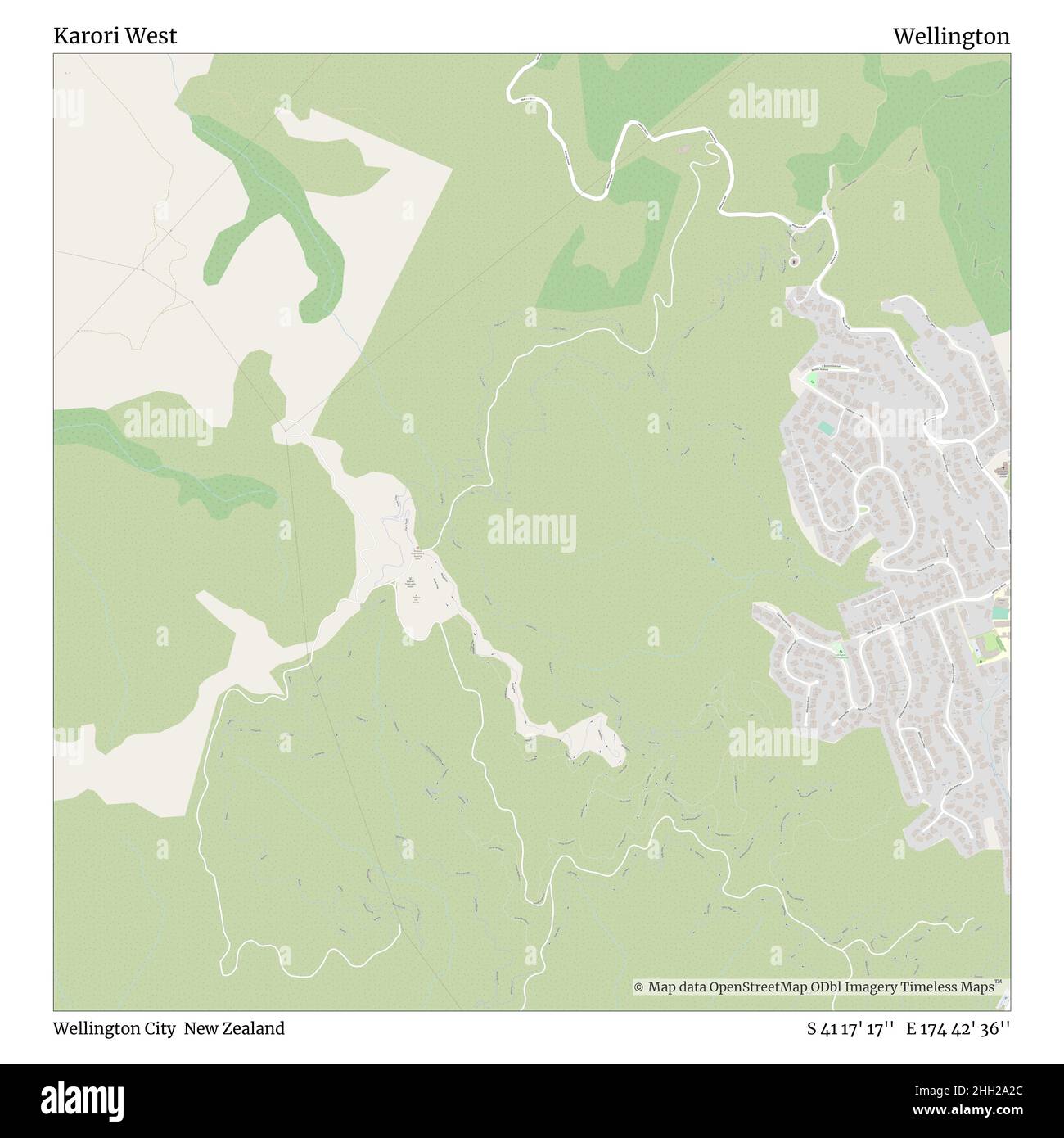 Karori West, Wellington City, Neuseeland, Wellington, S 41 17' 17'', E ...