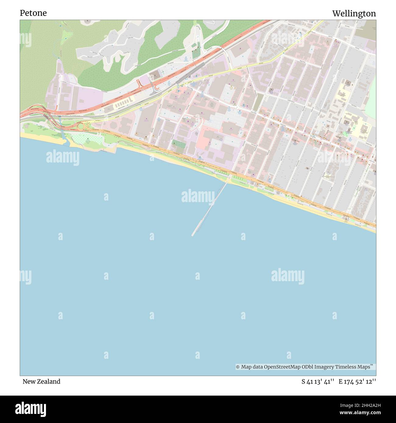 Petone, Neuseeland, Wellington, S 41 13' 41'', E 174 52' 12'', Karte ...