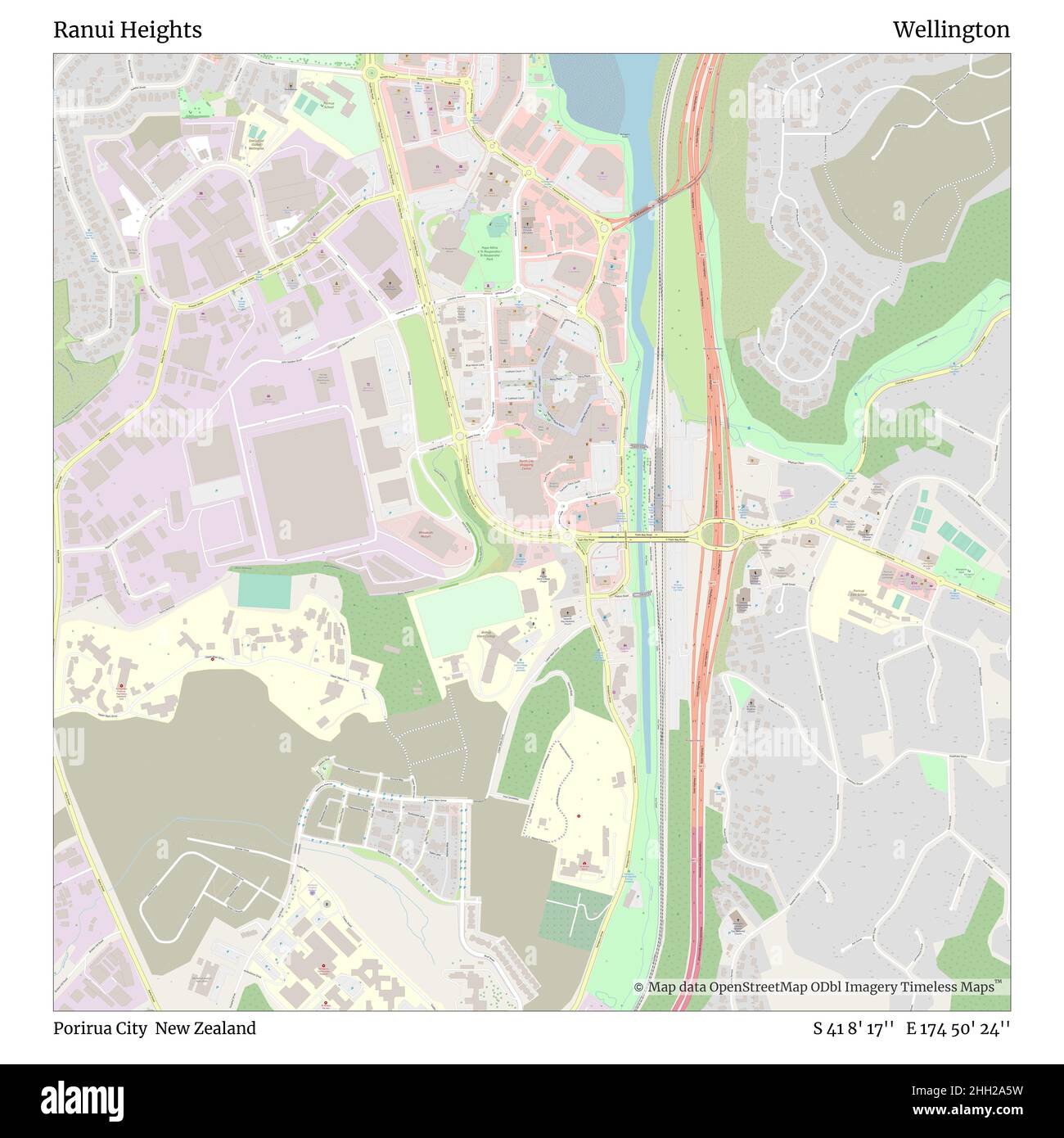 Ranui Heights, Porirua City, Neuseeland, Wellington, S 41 8' 17'', E ...