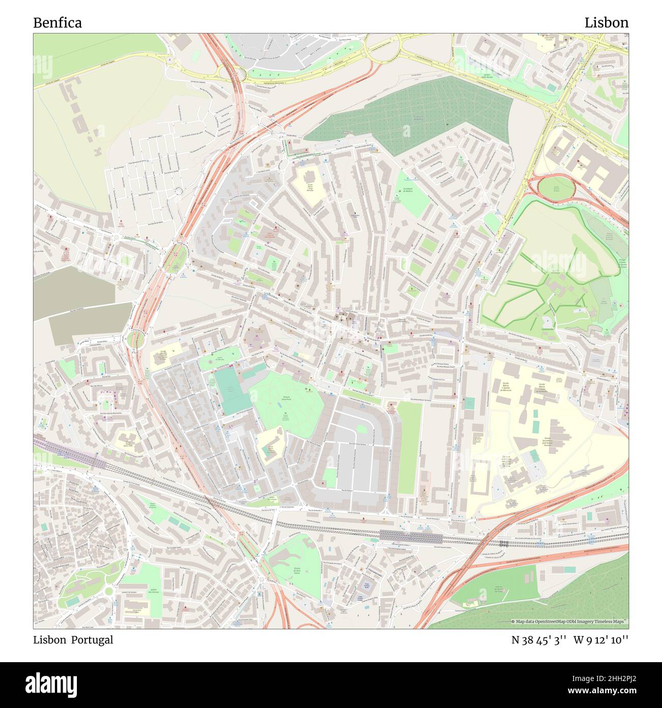 Benfica, Lissabon, Portugal, Lissabon, N 38 45' 3'', W 9 12' 10'', map ...