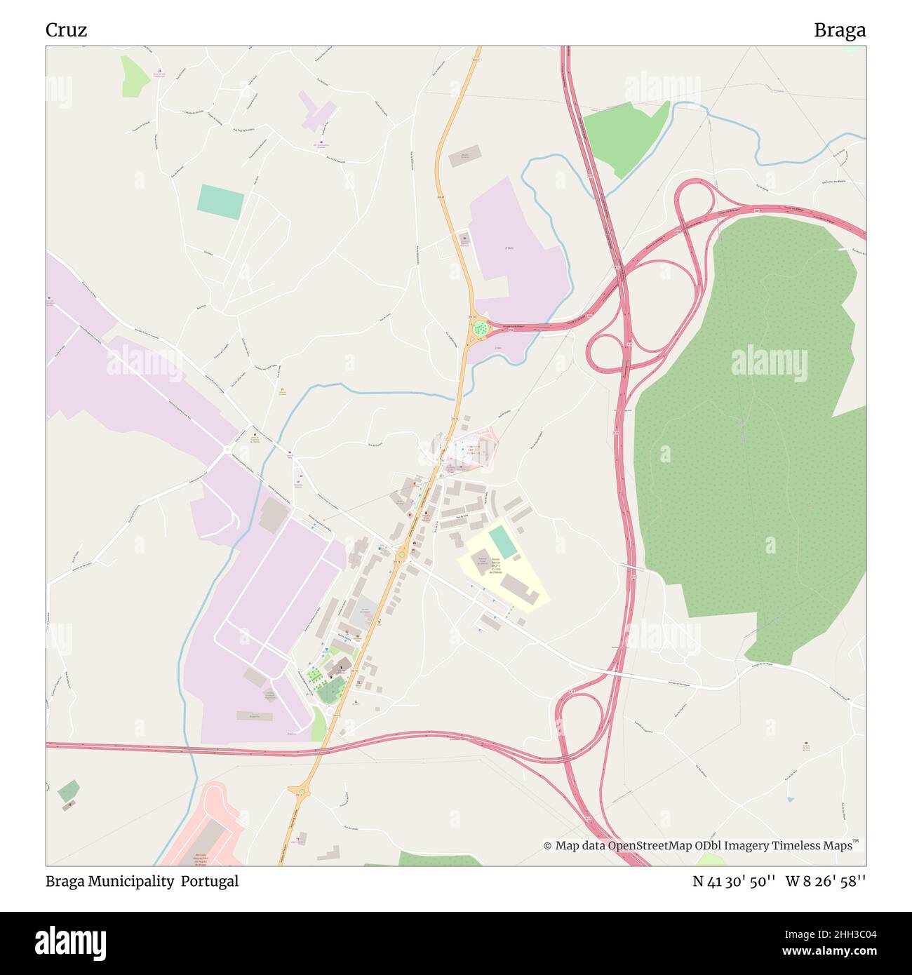 Cruz, Gemeinde Braga, Portugal, Braga, N 41 30' 50'', W 8 26' 58'', map ...
